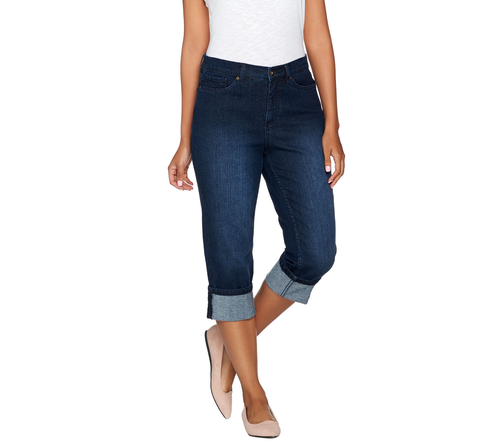 Denim & Co. "How Modern" Denim Convertible Capri - QVC.com