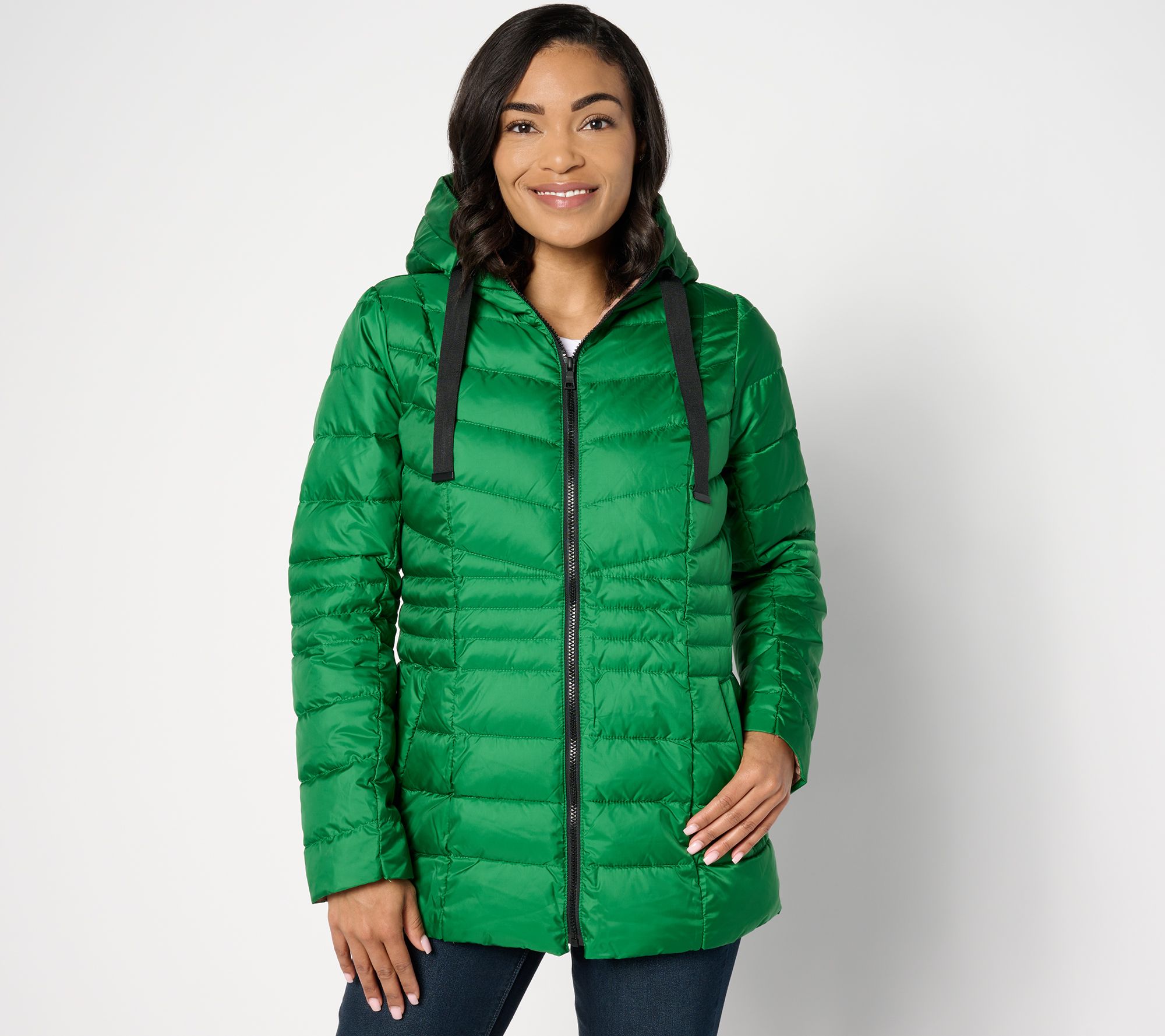 "As Is" Nuage Packable Puffer Jacket with Grosgrain Trim - QVC.com