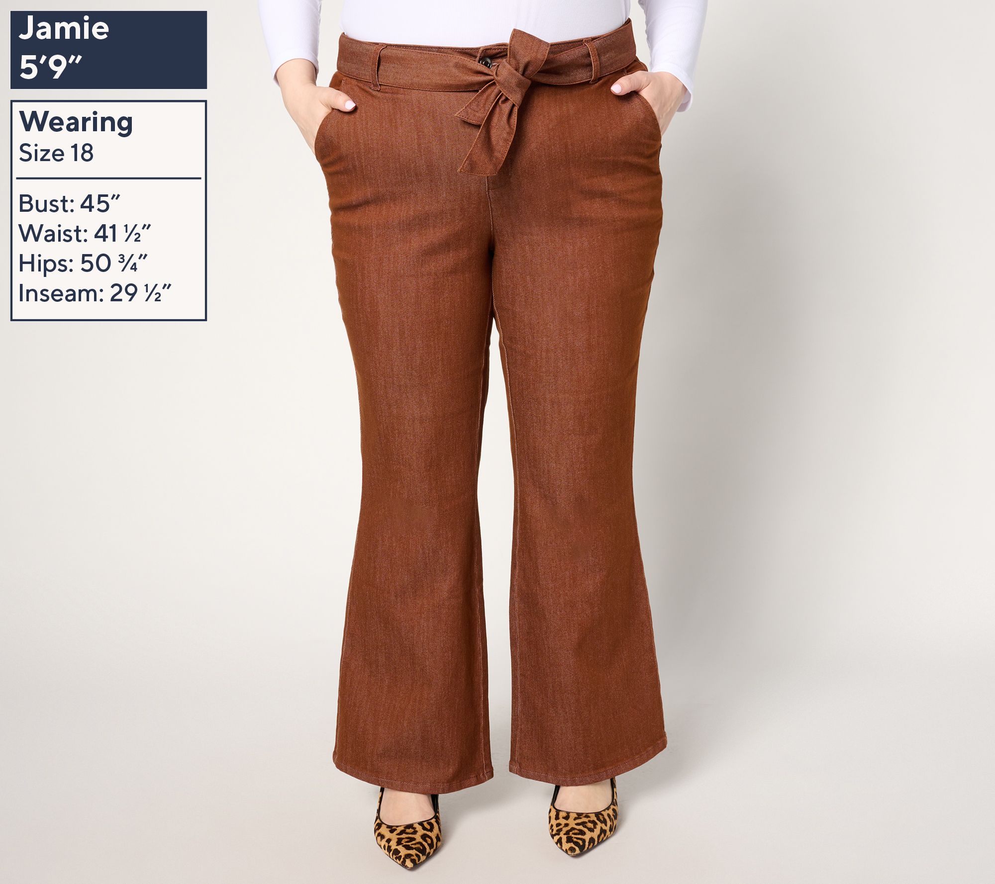 Studio Park x Shawn Killinger Regular Self-Belted FlareJean-Mocha - QVC.com