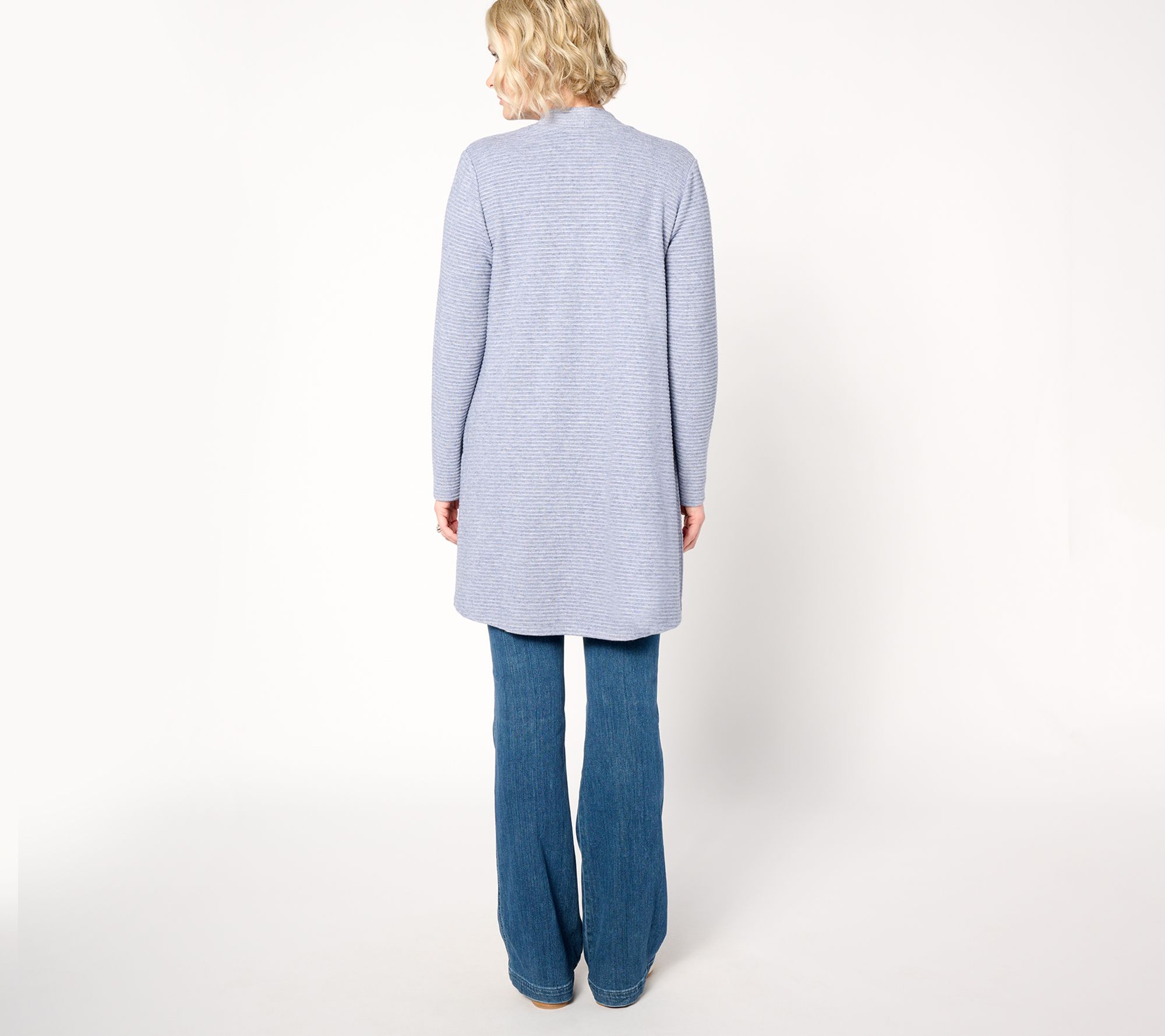 "As Is" Susan Graver Regular Lifestyle Ottoman Rib Duster Cardigan ...