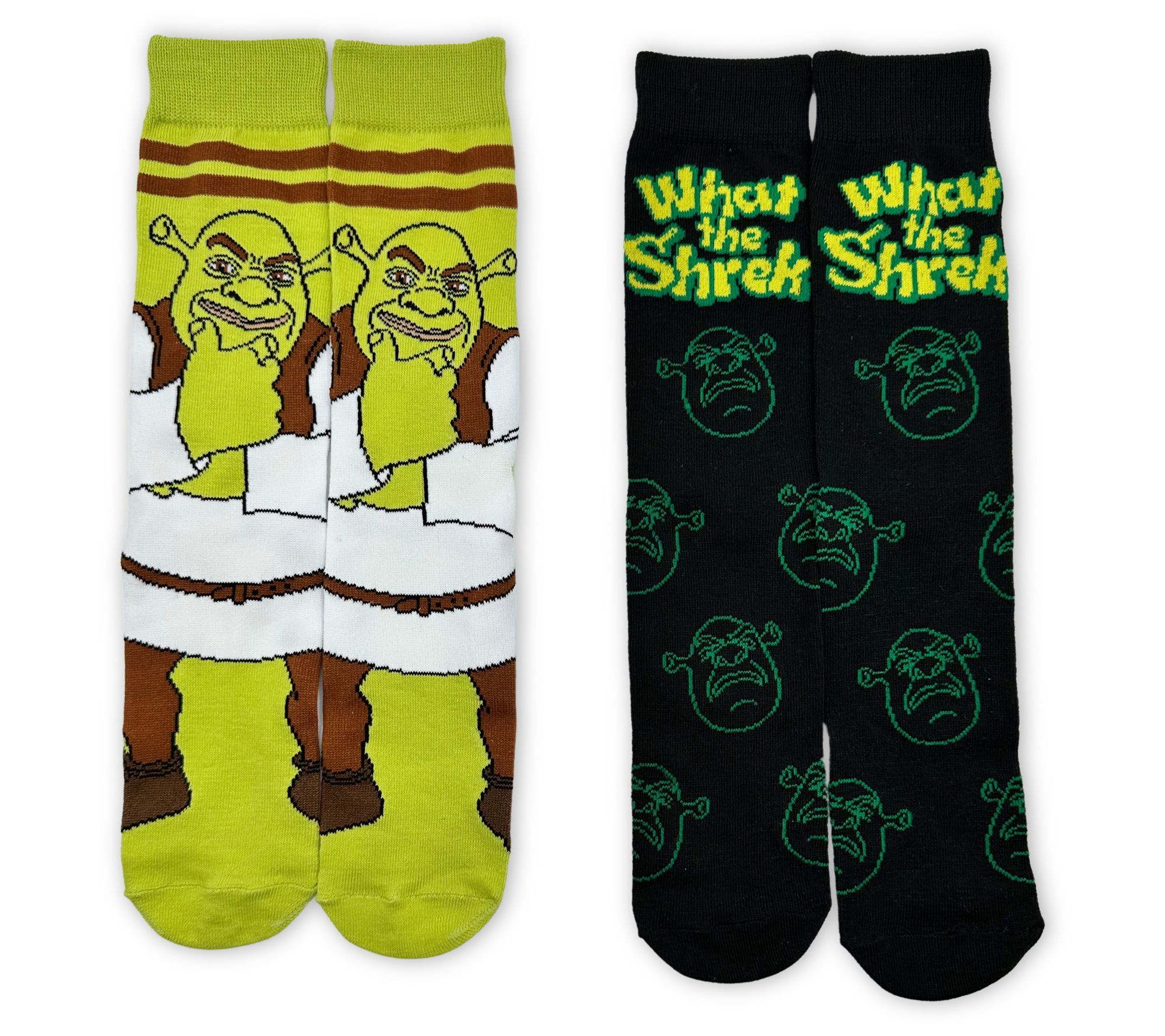 Shrek Men's Set of 2 Character Crew Sock Set - QVC.com