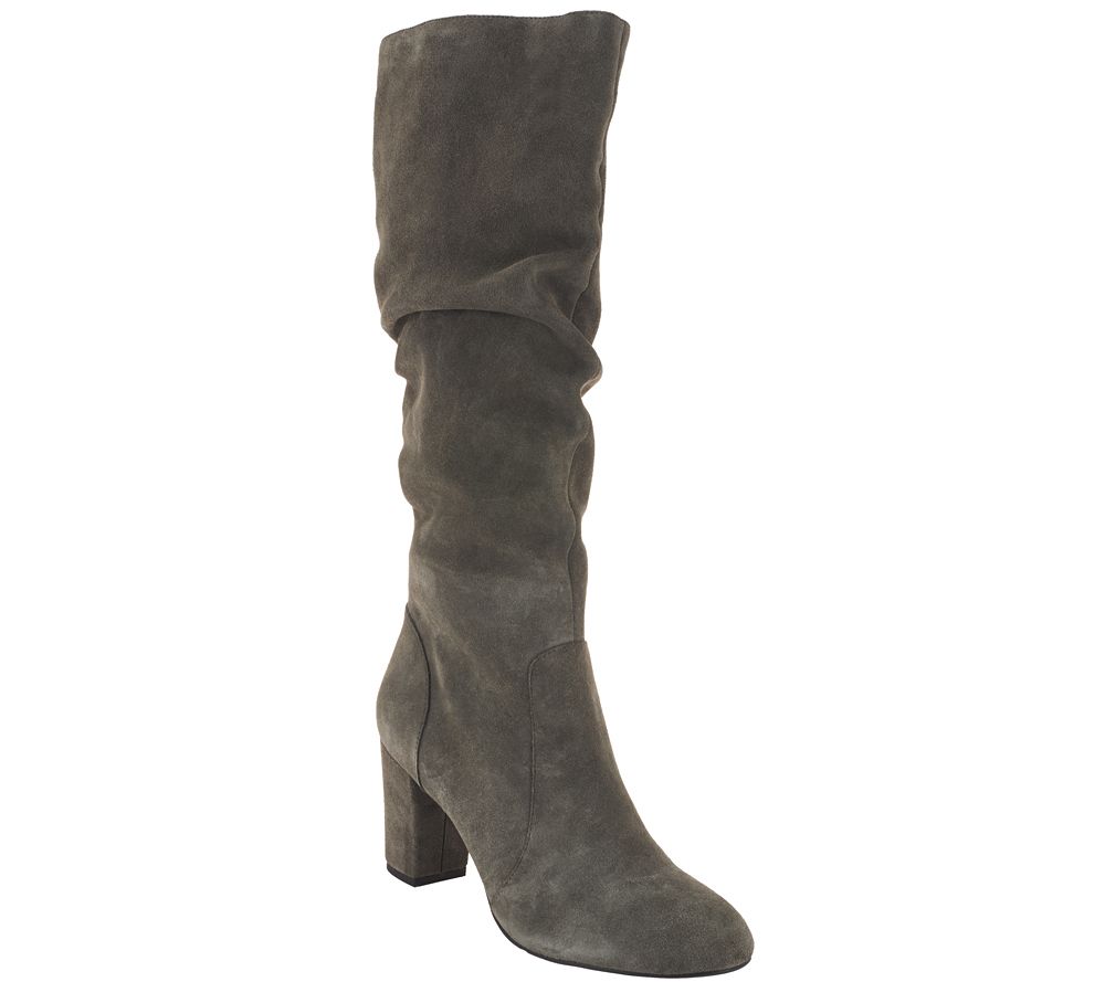 "As Is" H by Halston Tall Shaft Suede Boots with Heel - Sarah - QVC.com