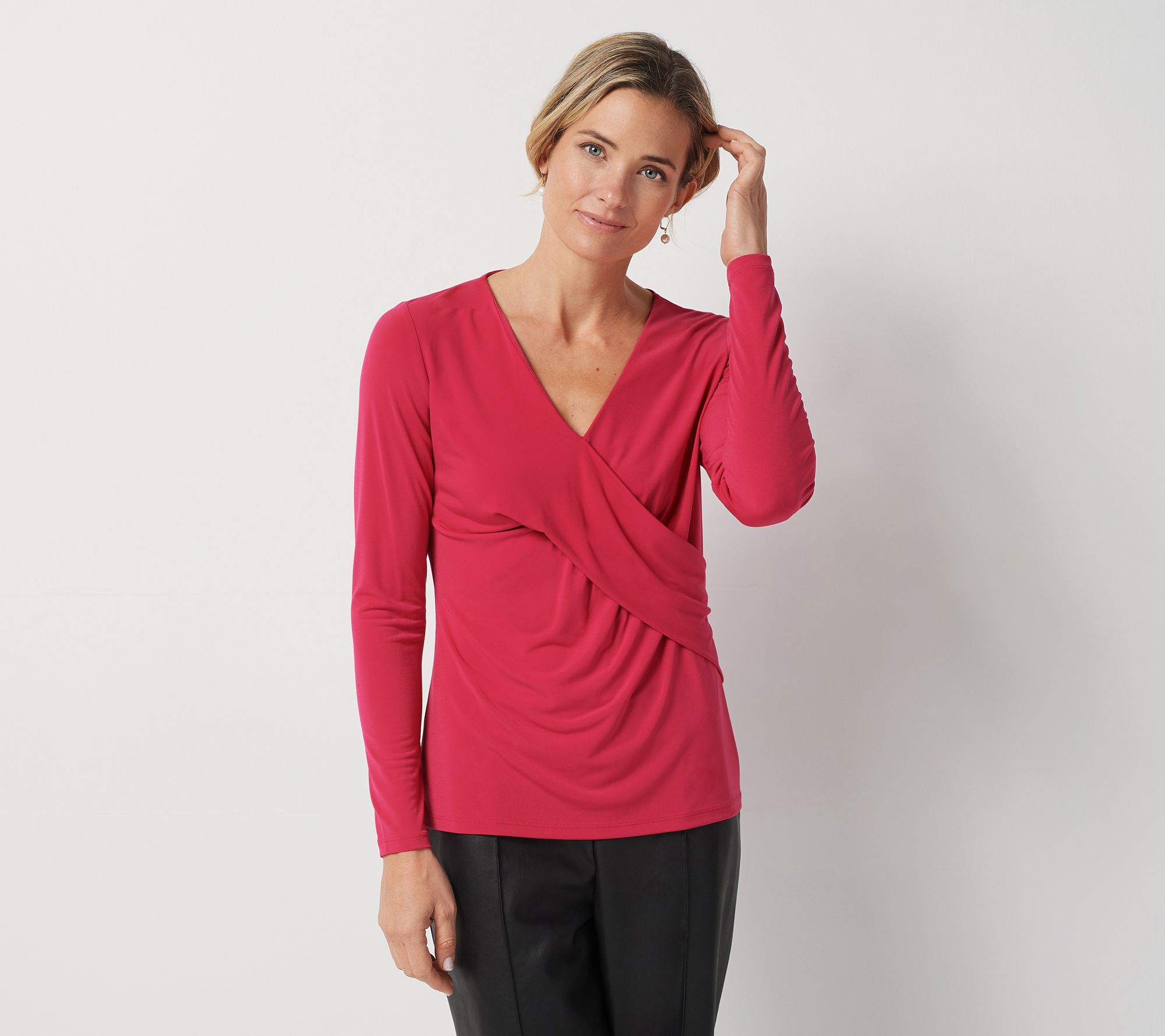 "As Is" J Jason Wu V-Neck City Knit Crossover Top - QVC.com