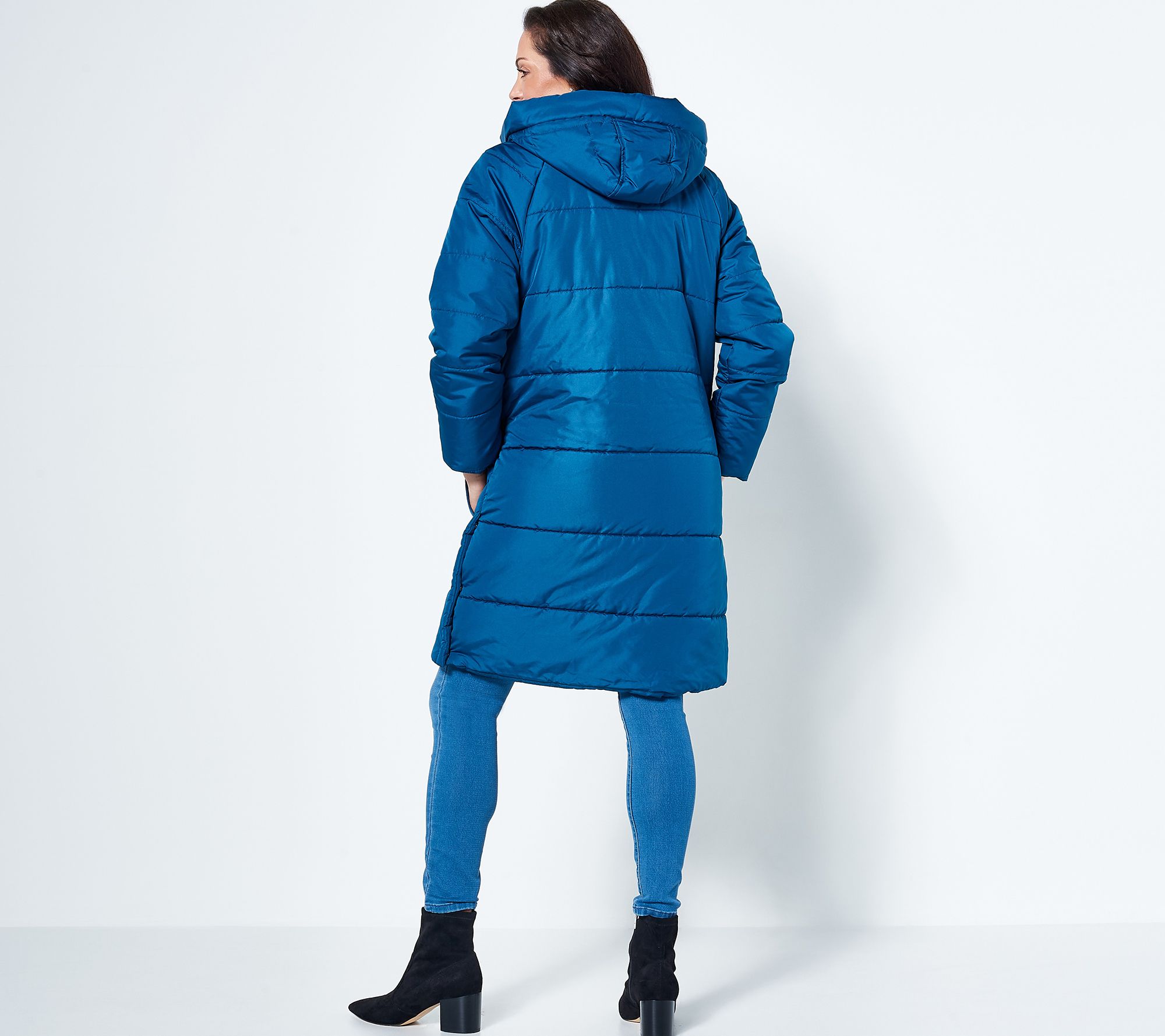 "As Is" Susan Graver Water Resistant Quilt Puffer Jacket with Hood ...