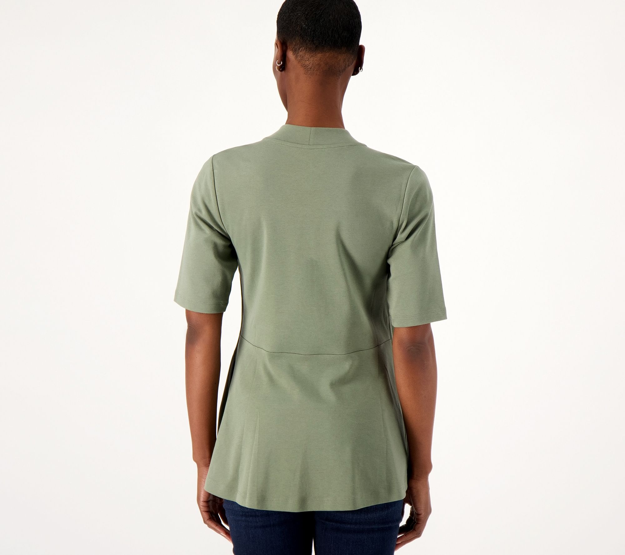 "As Is" Isaac Mizrahi Live Essentials Pima Cotton Layered Look - QVC.com