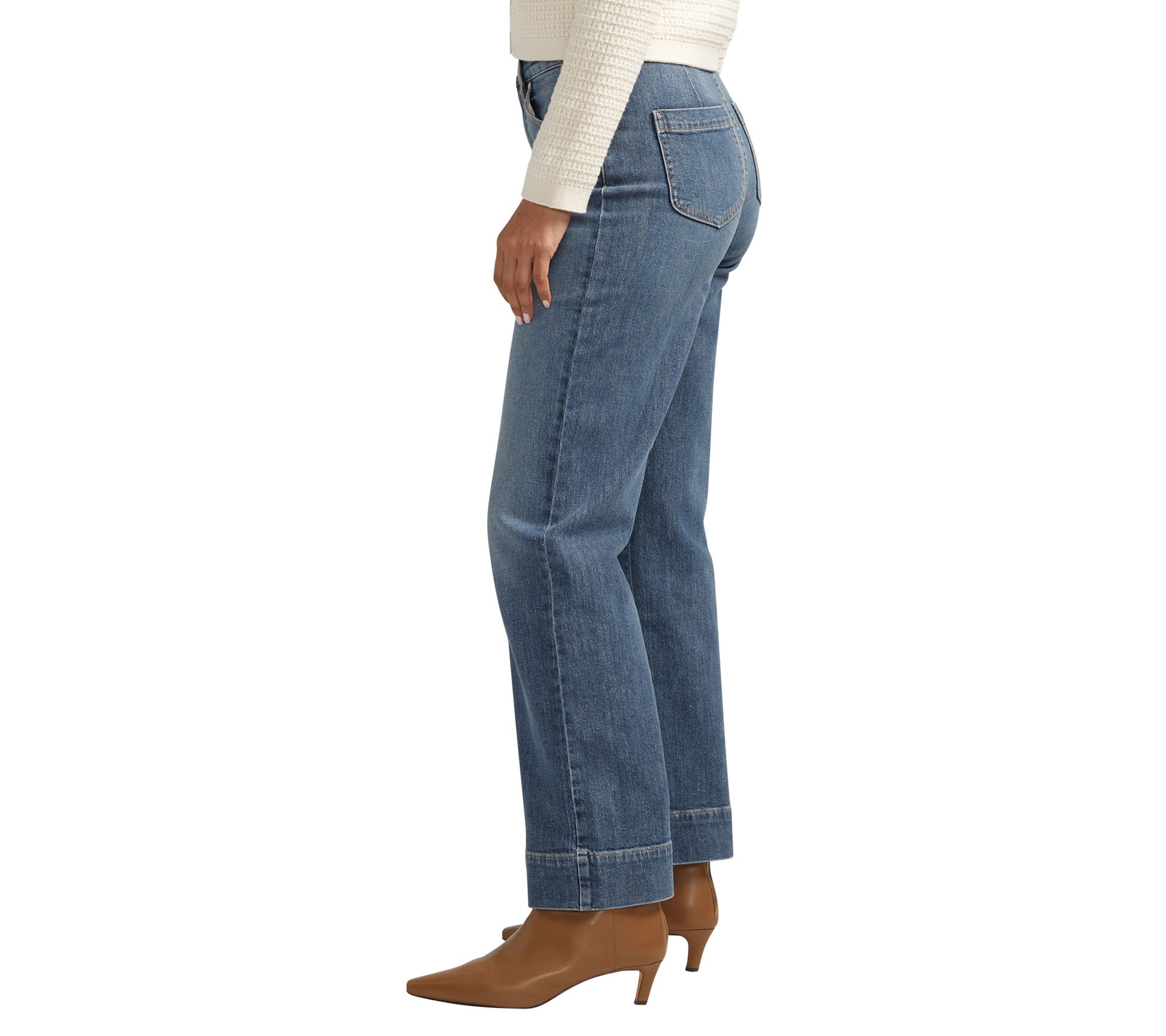 JAG Women's Sophia High Rise Wide Leg Eiffel Blue Jeans - QVC.com