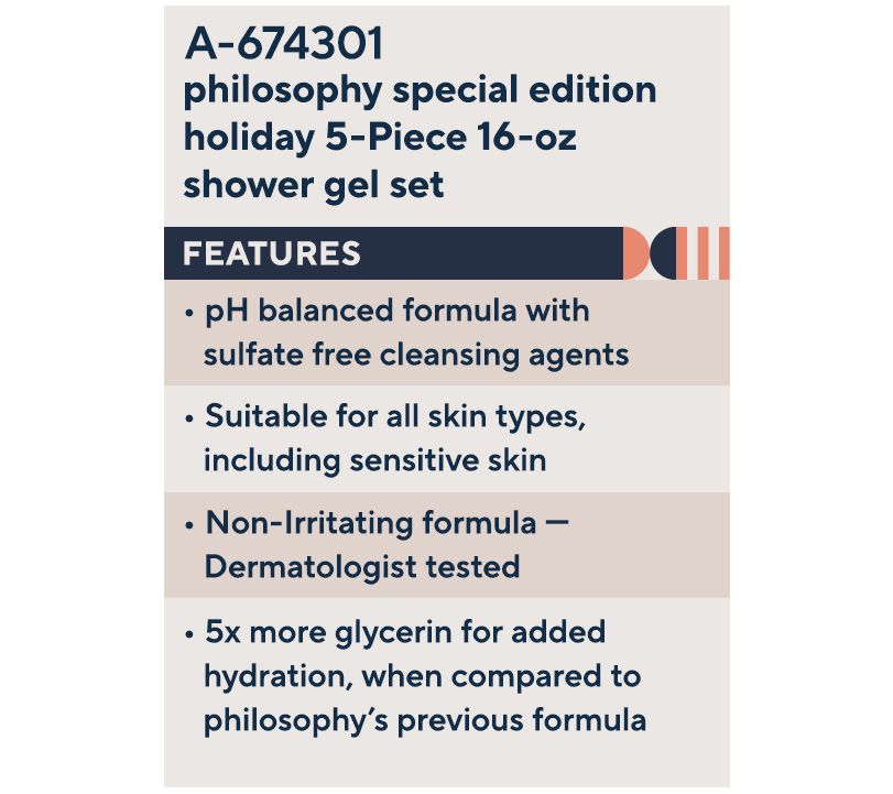 philosophy holiday edition shower gel 16oz 5-piece set - QVC.com