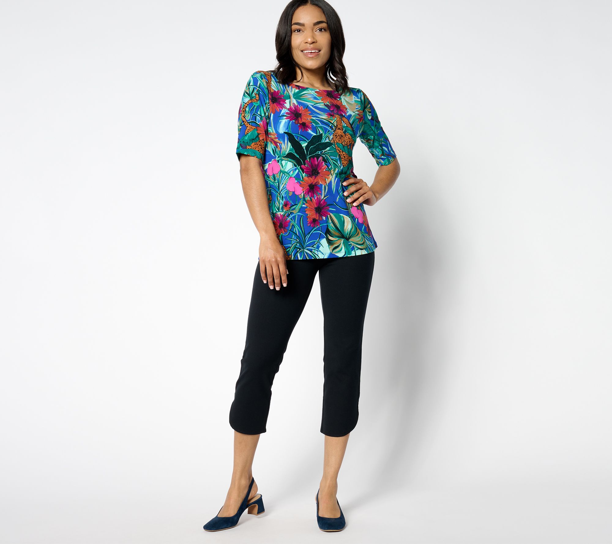 "As Is" Attitudes by Renee Como Jersey Elbow Sleeve Top - QVC.com
