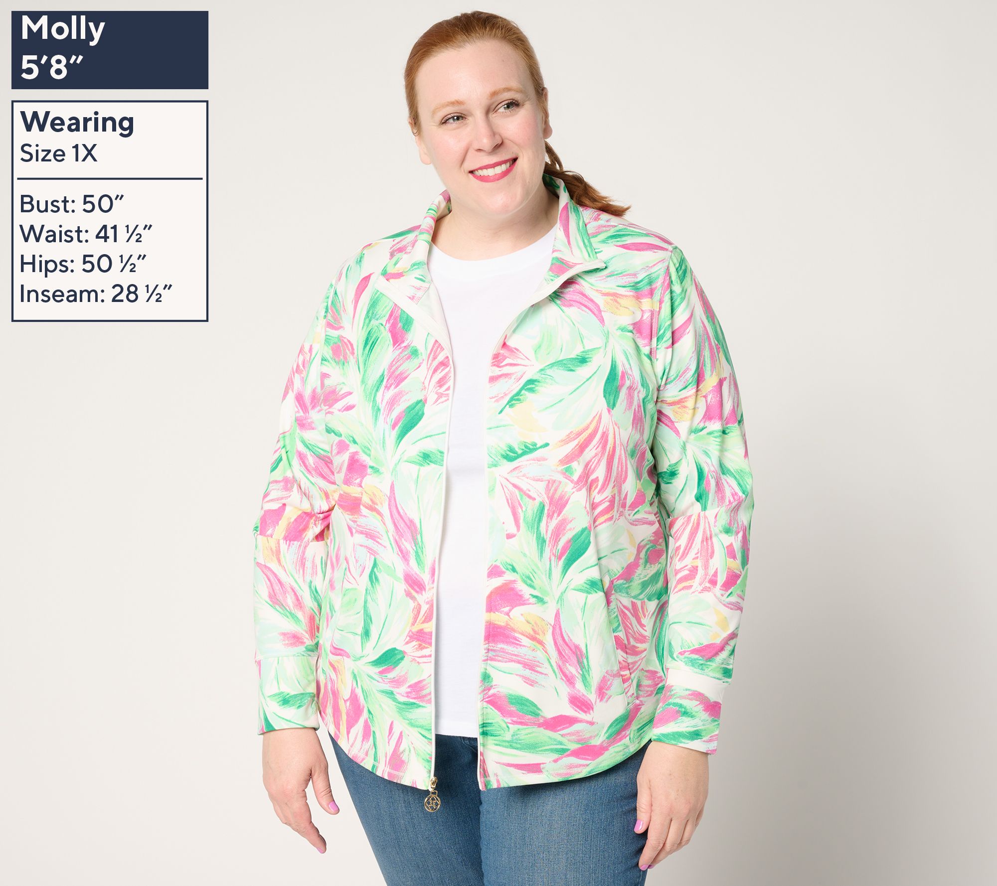 Belle Body by Kim Gravel Preppy Full Zip Jacket - QVC.com