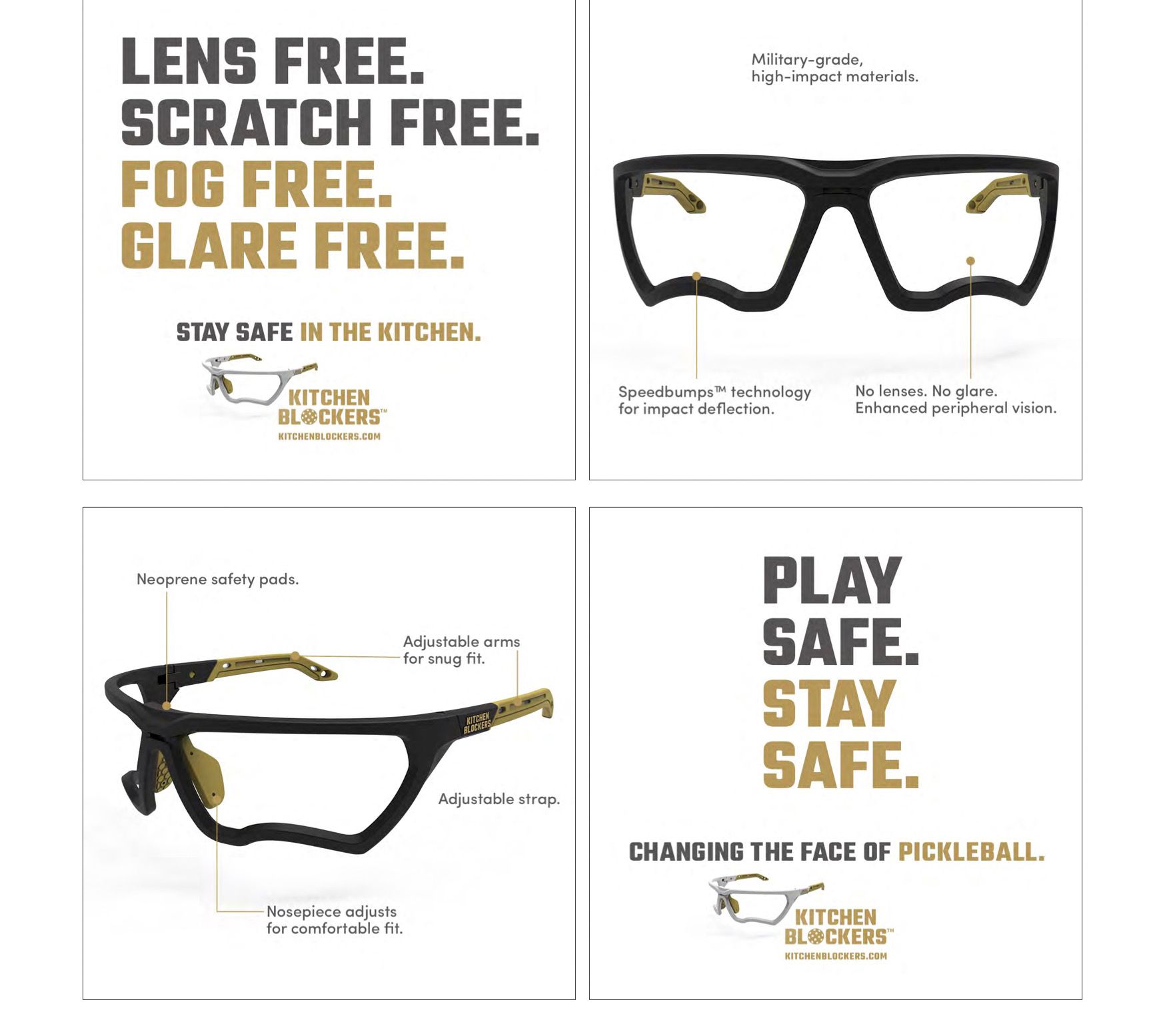 Kitchen Blockers - Lens Free Pickleball Eyewear - QVC.com