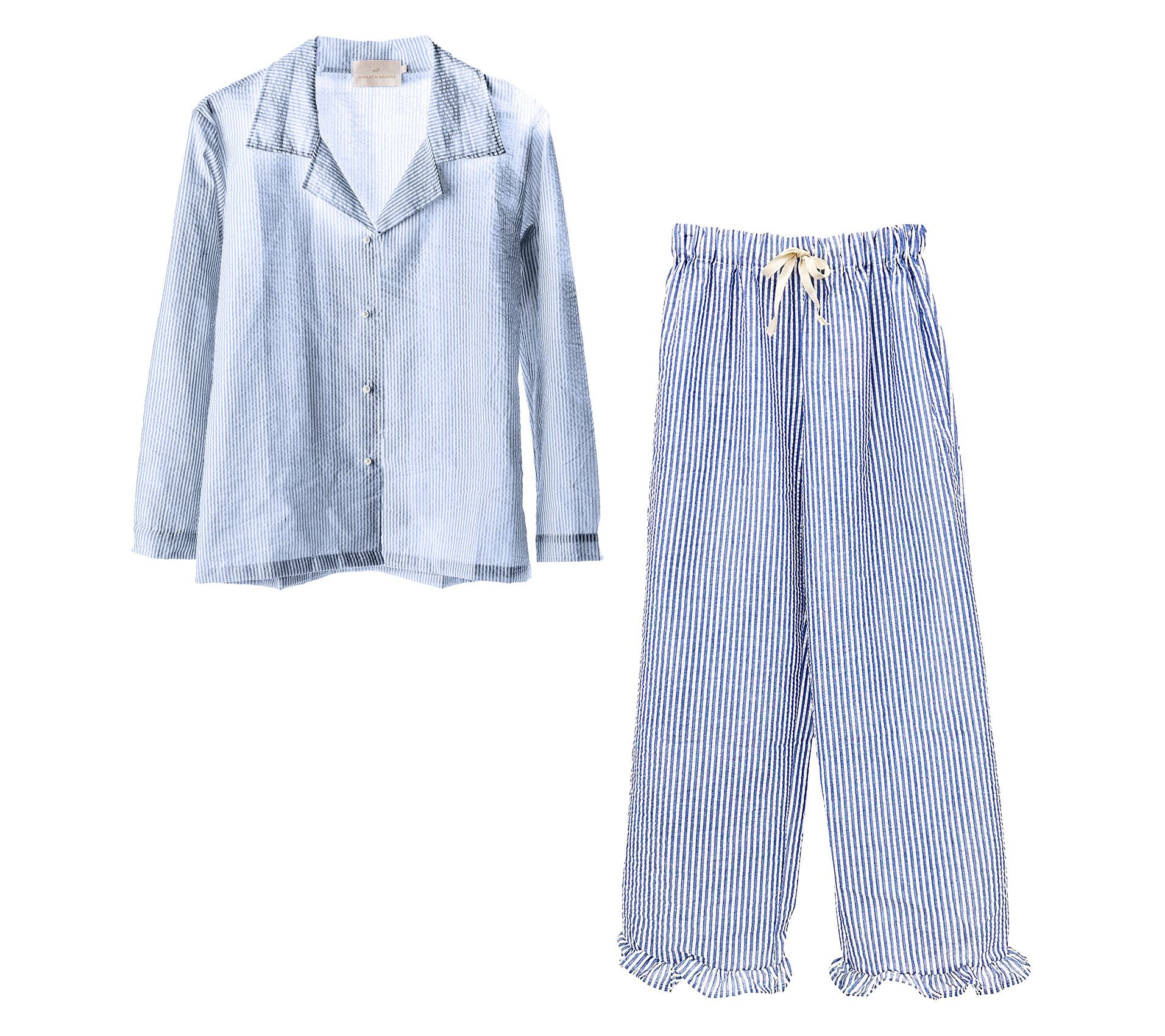 Violet & Brooks Skylar Long Sleeve & Pants PJ Lounge Set - QVC.com