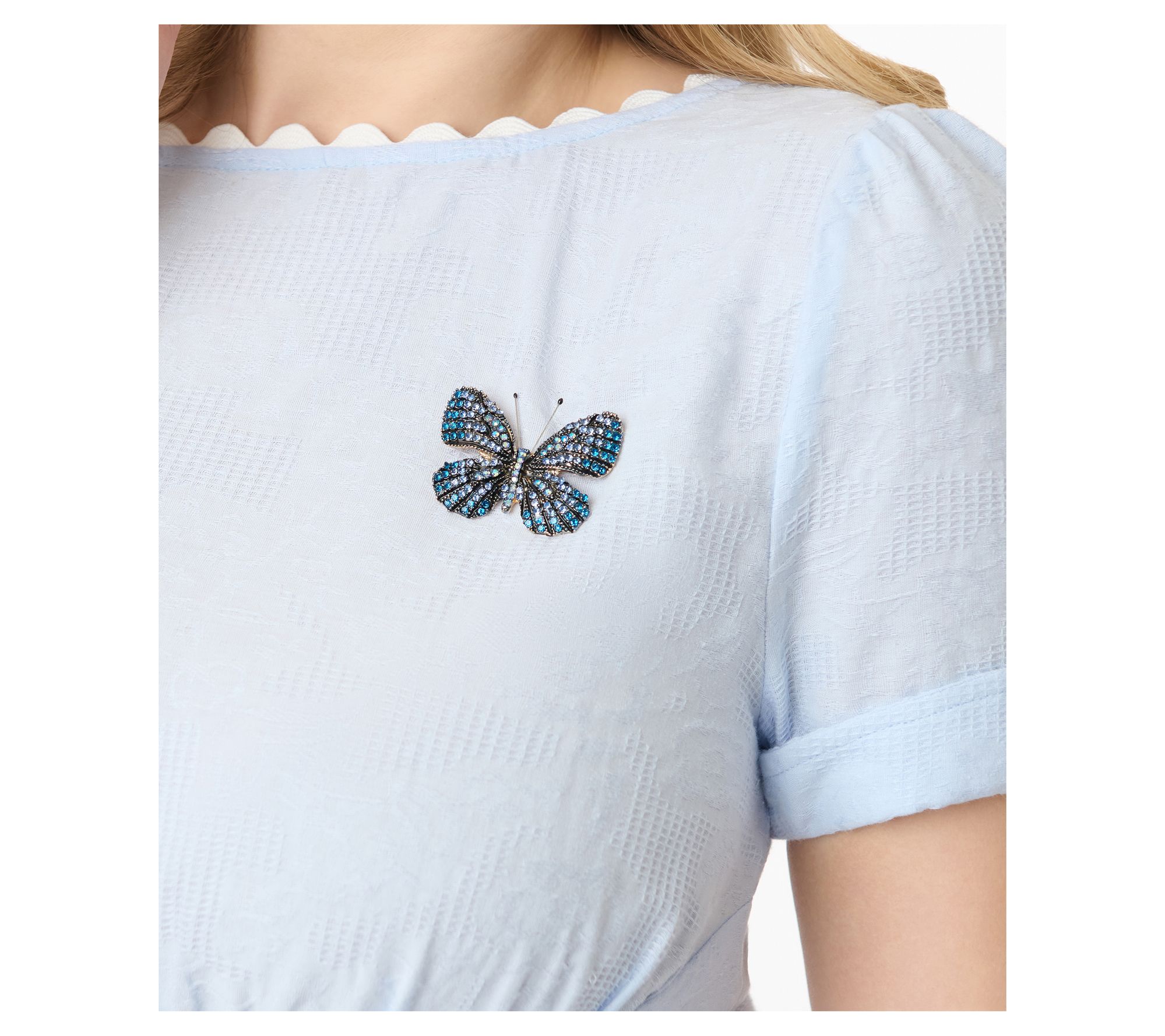 Unique Vintage 1950s Light Blue Cotton Swing Dress - QVC.com