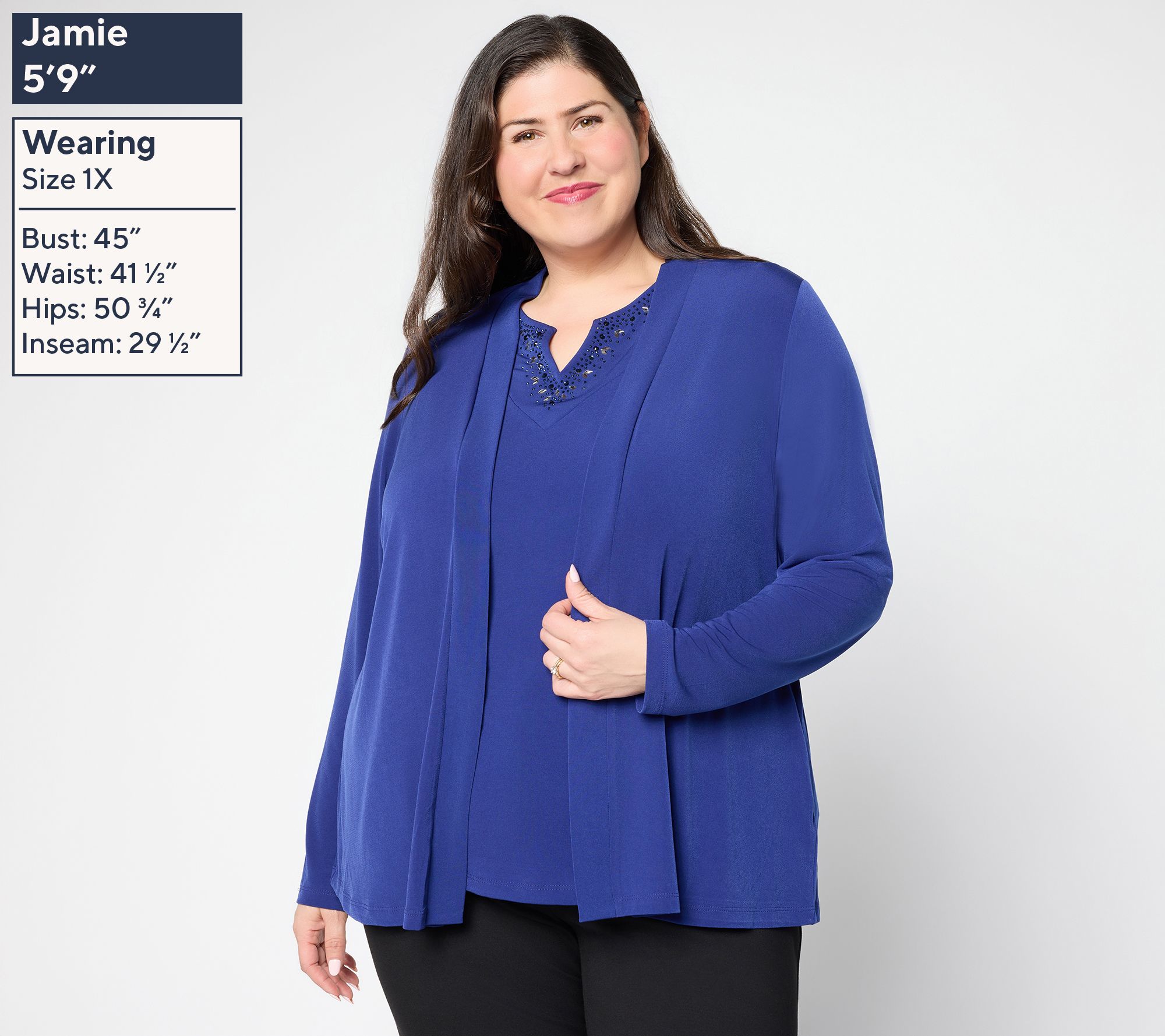 "As Is" Susan Graver Artisan Liquid Knit Cardigan & Tank Set - QVC.com