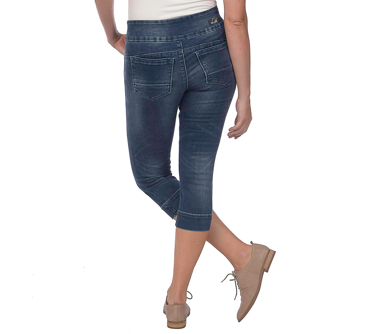 Lola Jeans Mid-Rise Pull On Capri Jeans - Michelle - QVC.com