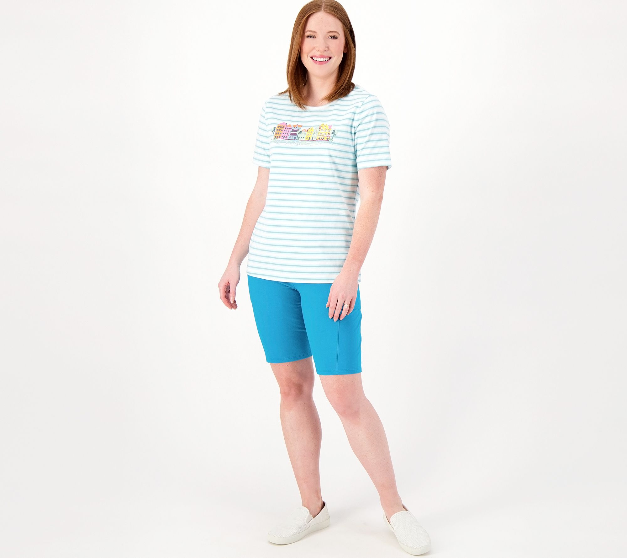 Denim & Co. Active French Terry Pull On Short - QVC.com