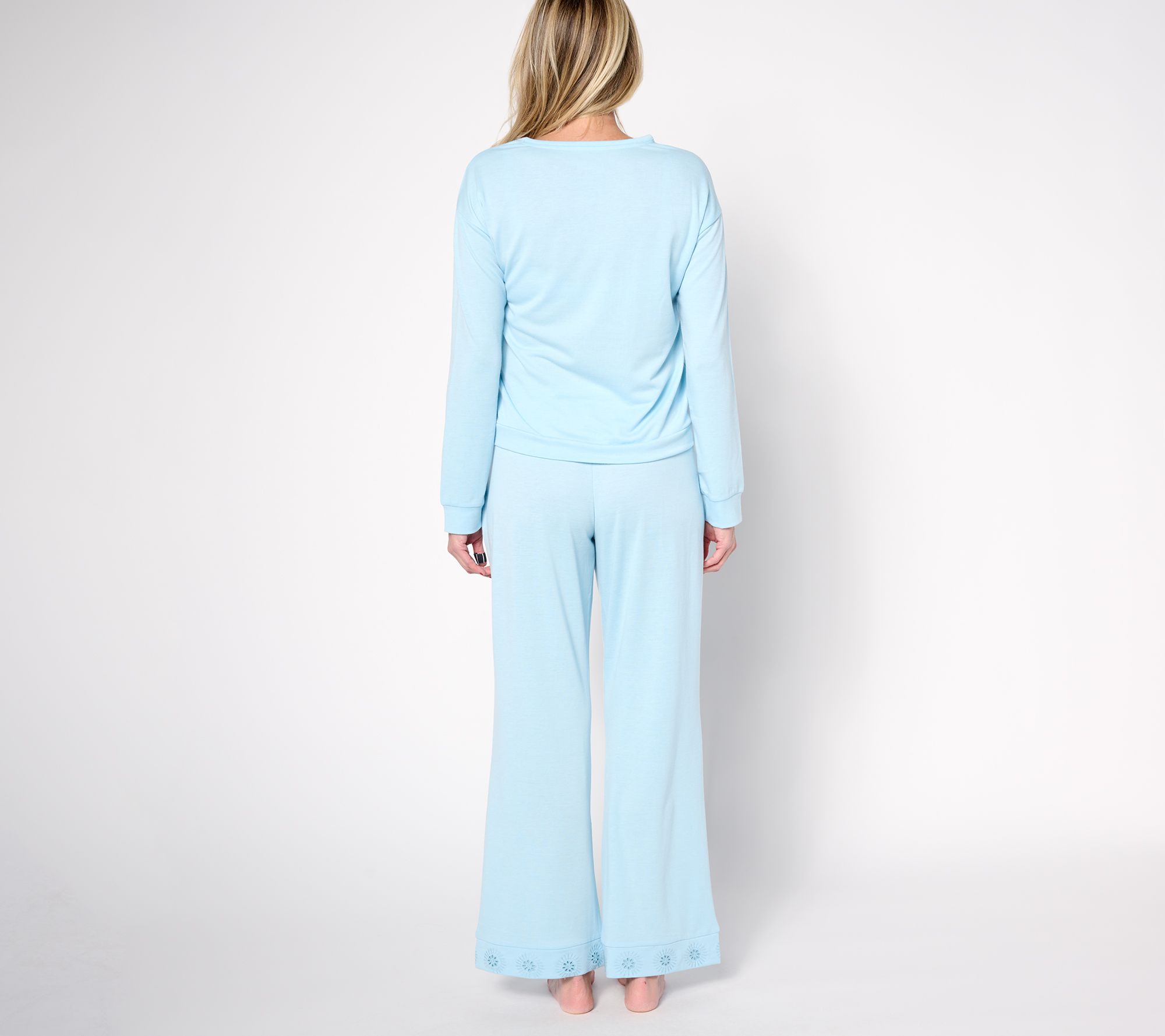 MUK LUKS Cool Cutouts Floral Eyelet Lounge Set - QVC.com