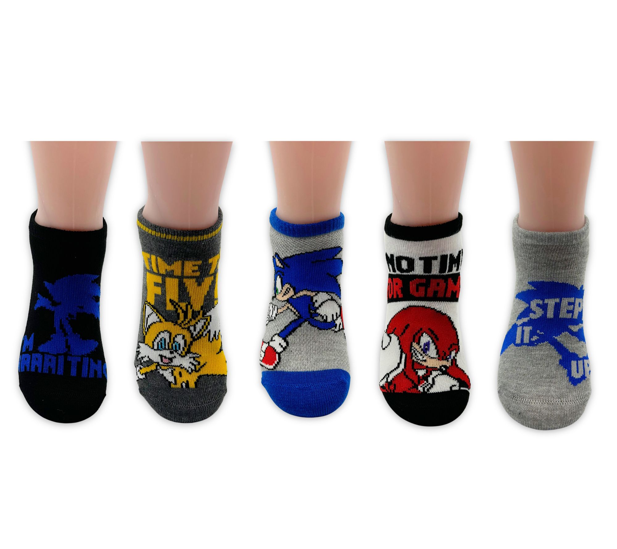 Sonic The Hedgehog Boys' Set of 5 No-Show Character Sock Set - QVC.com
