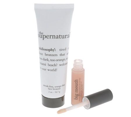 philosophy face bronzer and big mouth lip gloss duo - QVC.com