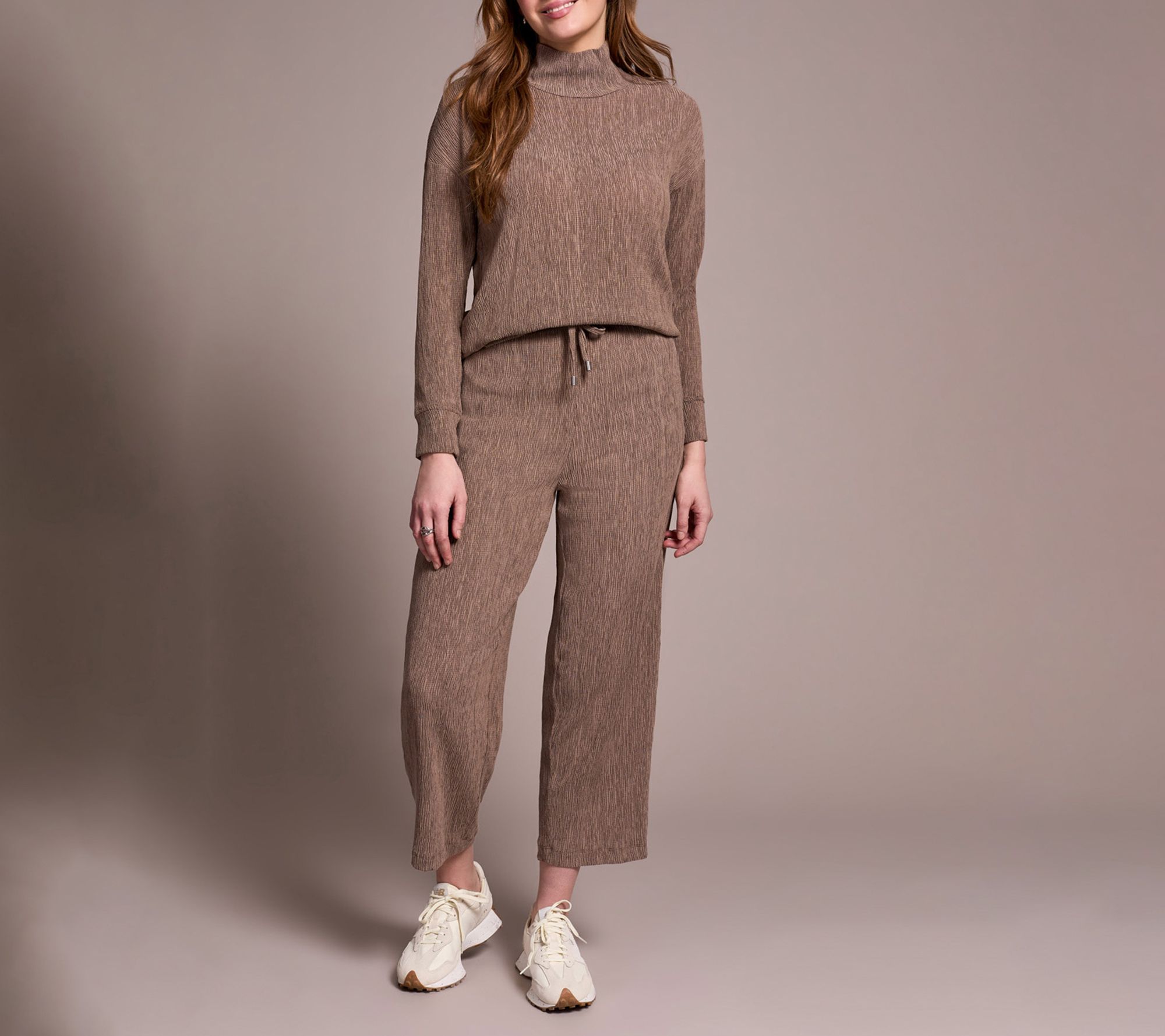 Tribal Two-Tone Crinkle Knit Pull-On Barrel Pant - QVC.com