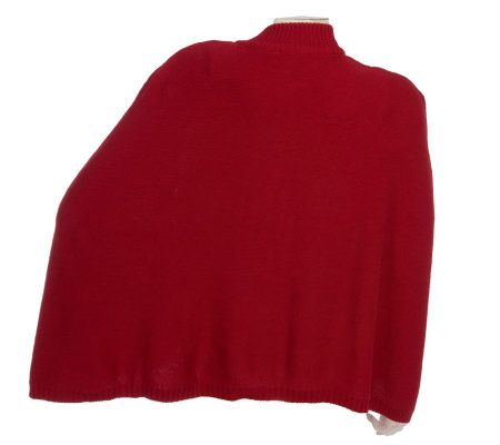 Denim & Co. Sweater Capelet with Cable Detail - QVC.com