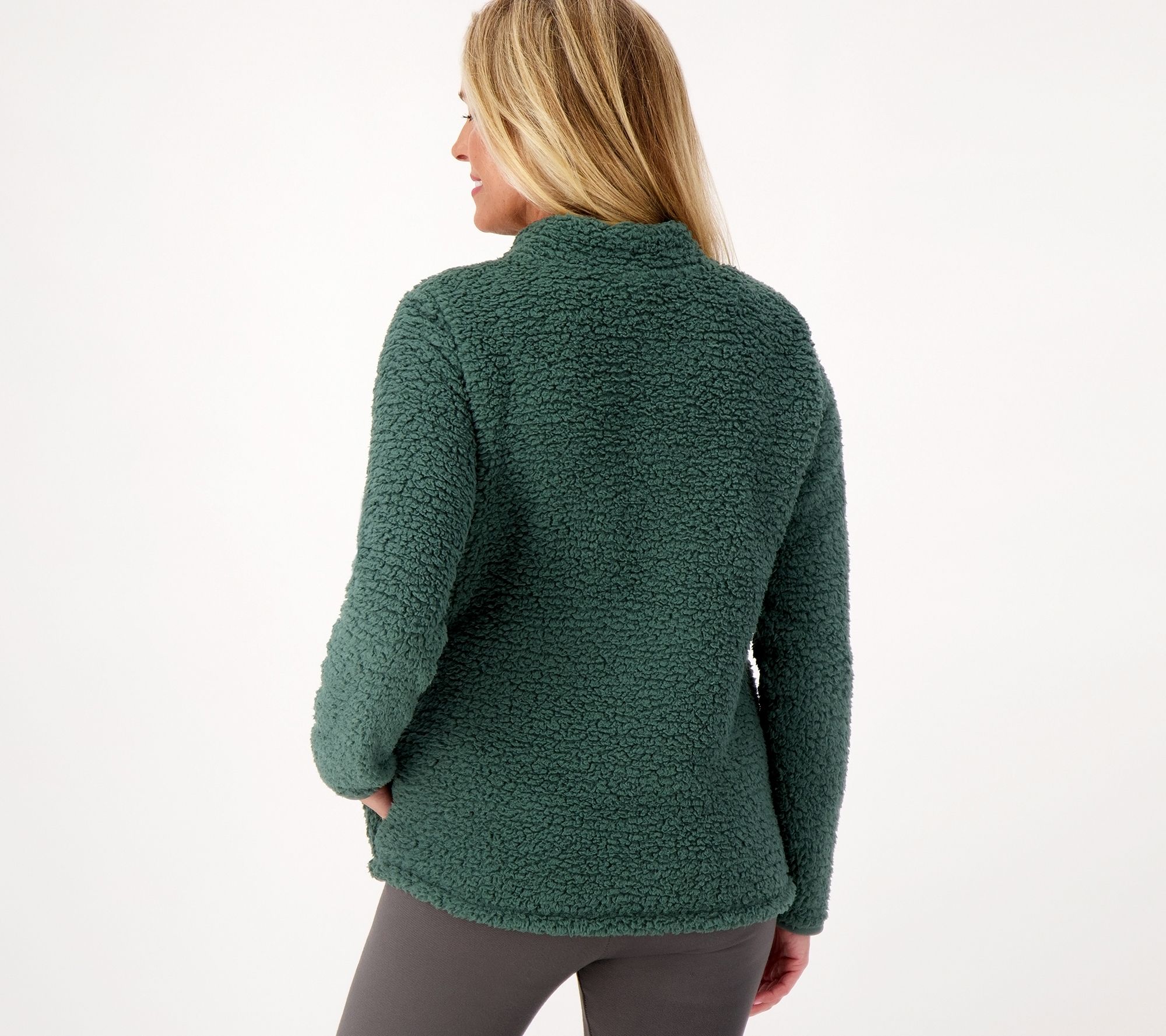 "As Is" zuda Sherpa Half-Zip Jacket - QVC.com