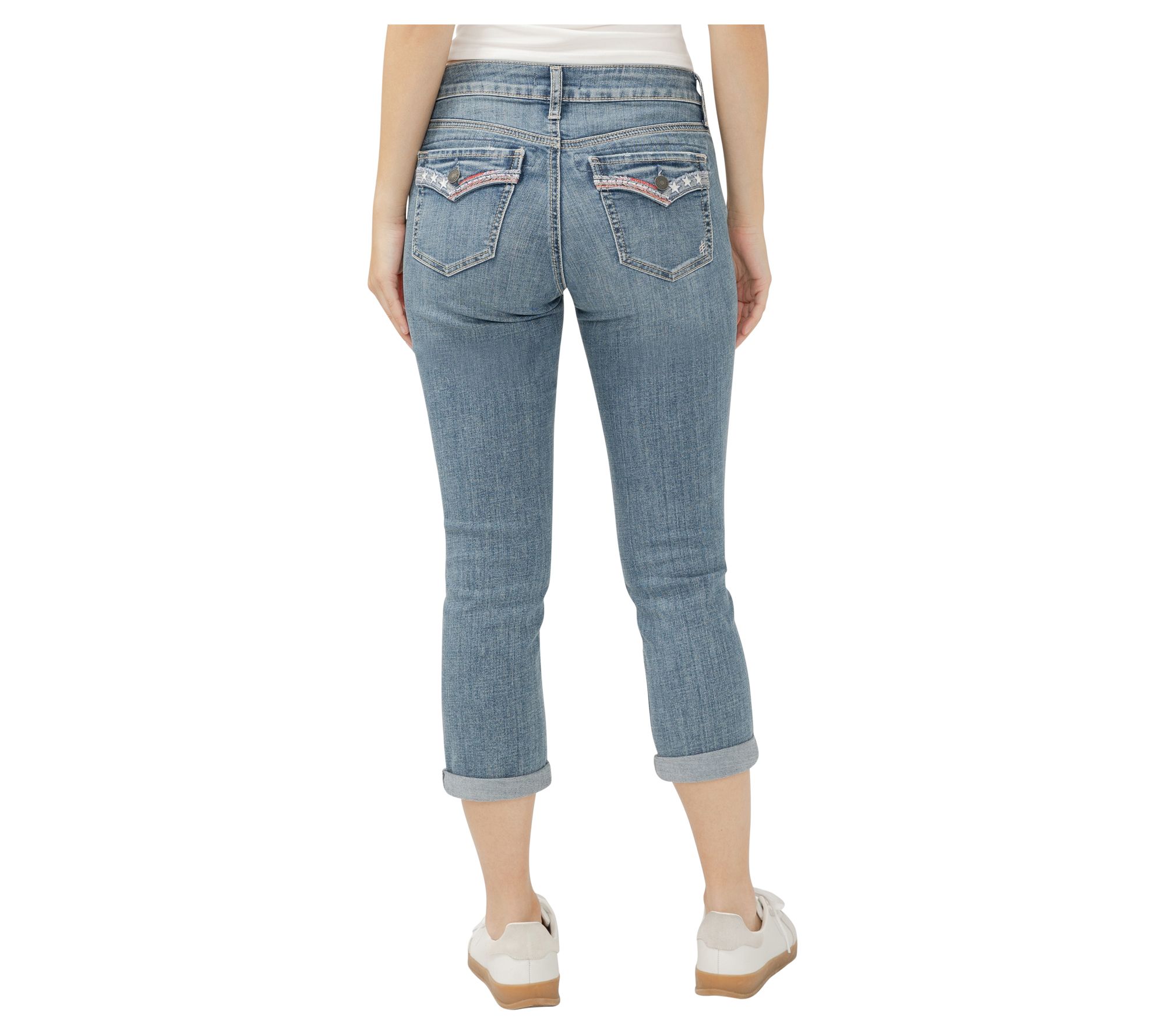 Silver Jeans Co. Women's Elyse Mid Rise Capri _FREE - QVC.com