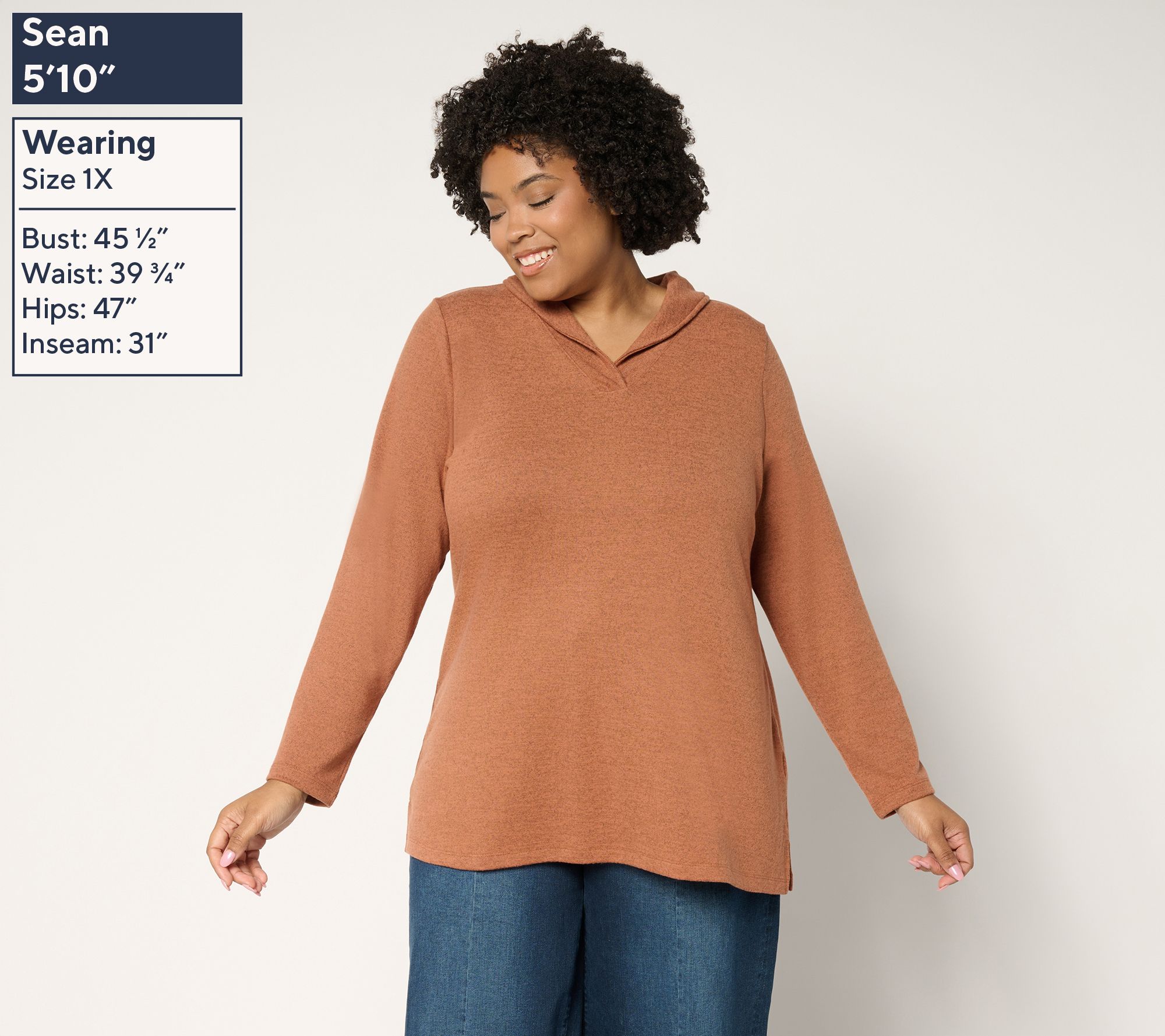 Denim & Co. Heavenly Jersey Shawl Collar Tunic - QVC.com