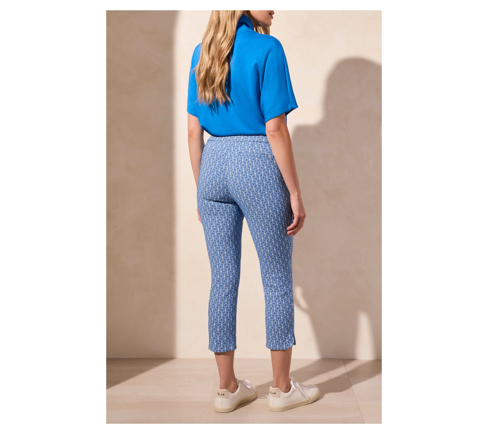 Tribal Light Scuba Knit Funnel Neck Short Sleeve Top - QVC.com