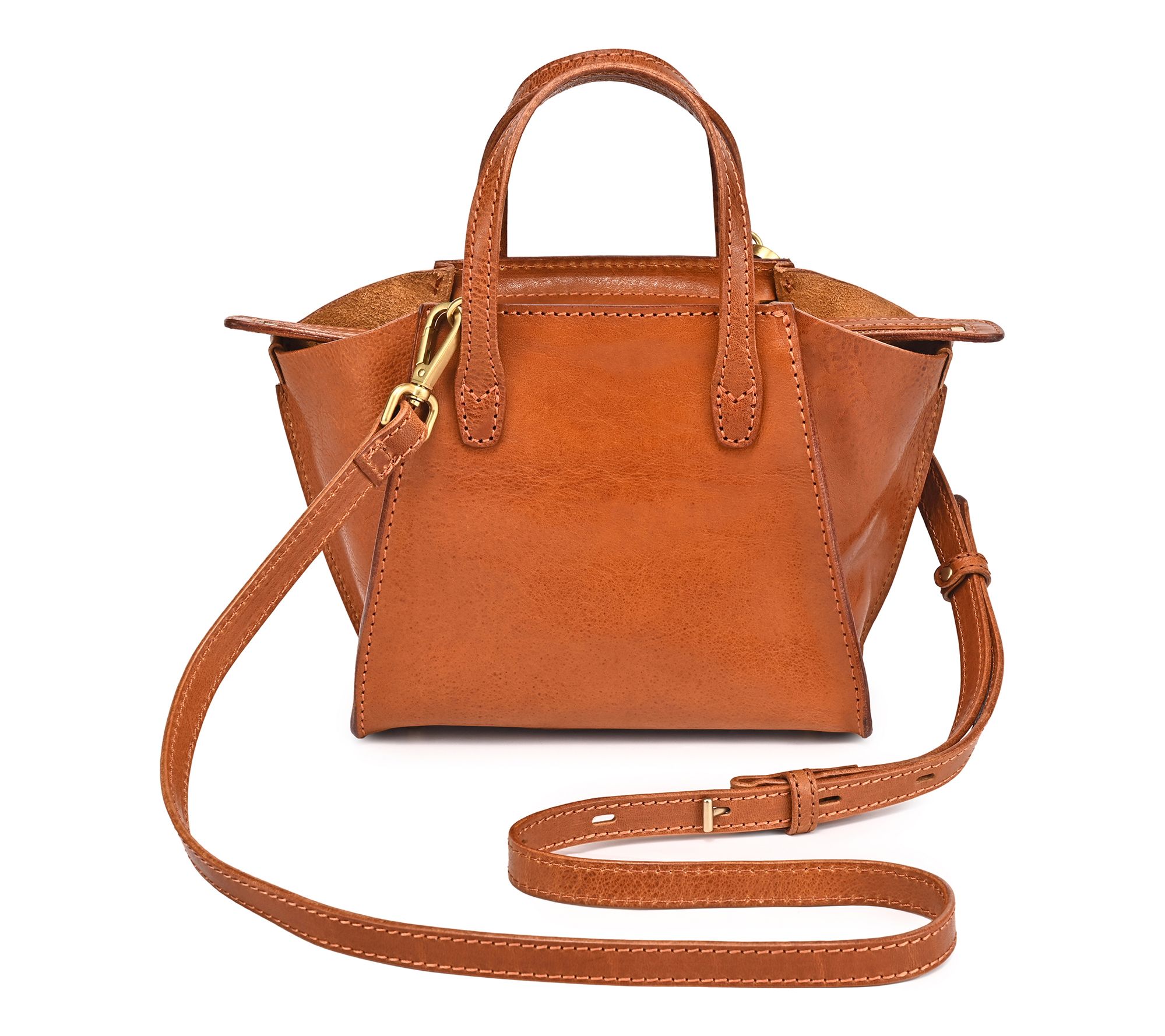 Old Trend Iris Mini Leather Tote with ShoulderStrap - QVC.com