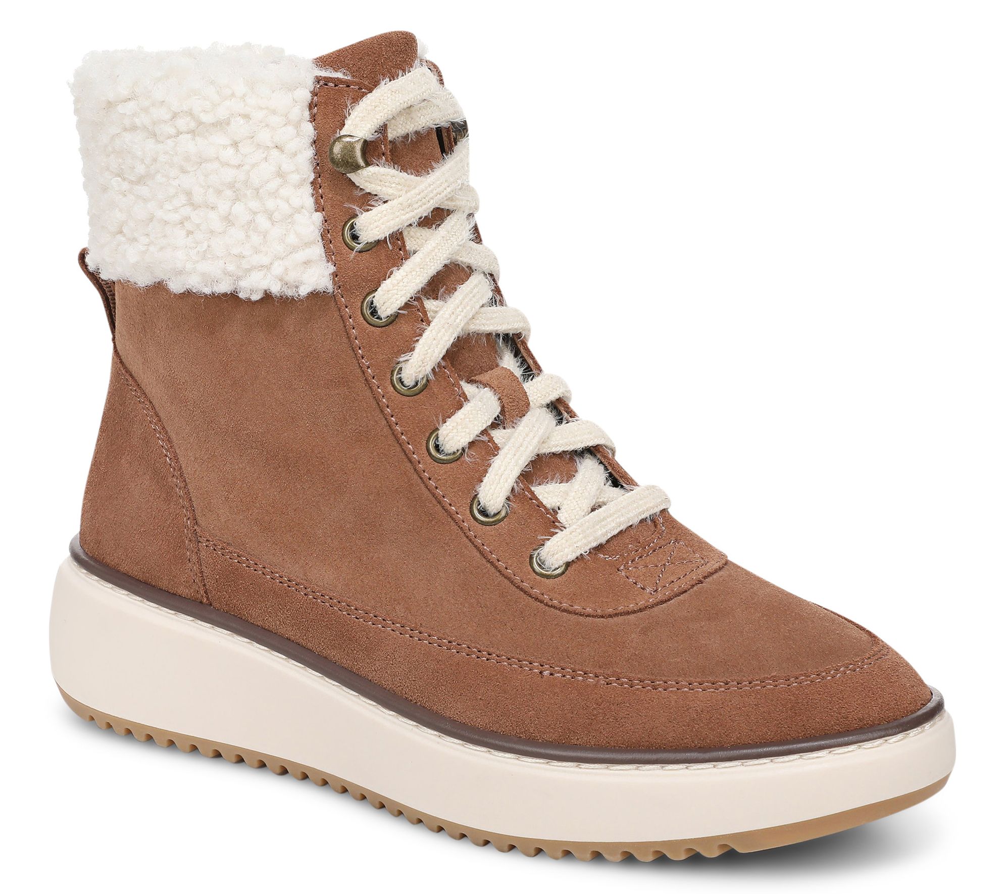 Vionic Suede or Textile Lace Up Ankle Boots - Olympia - QVC.com