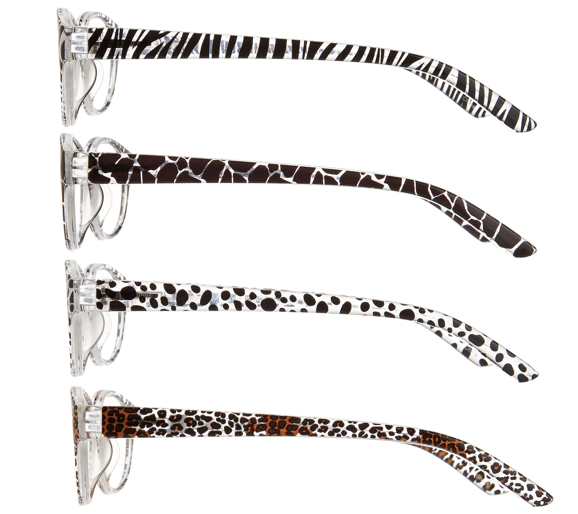 Tashon Clear Print Readers Set of Four Strength 0-2.5 - QVC.com