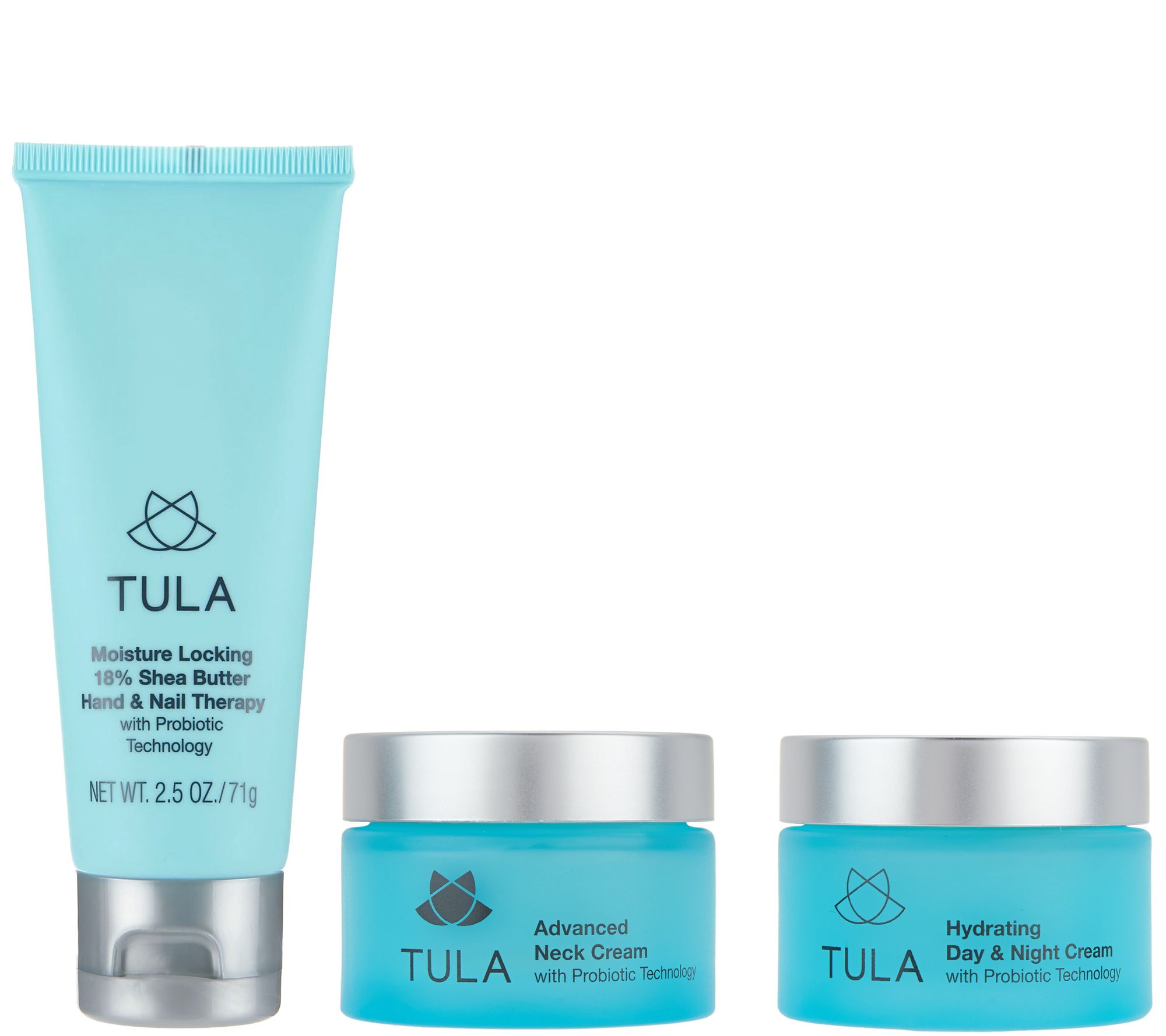 TULA Probiotic Skin Care Hydrating Face, Neck, and Hand 3-Piece Set ...