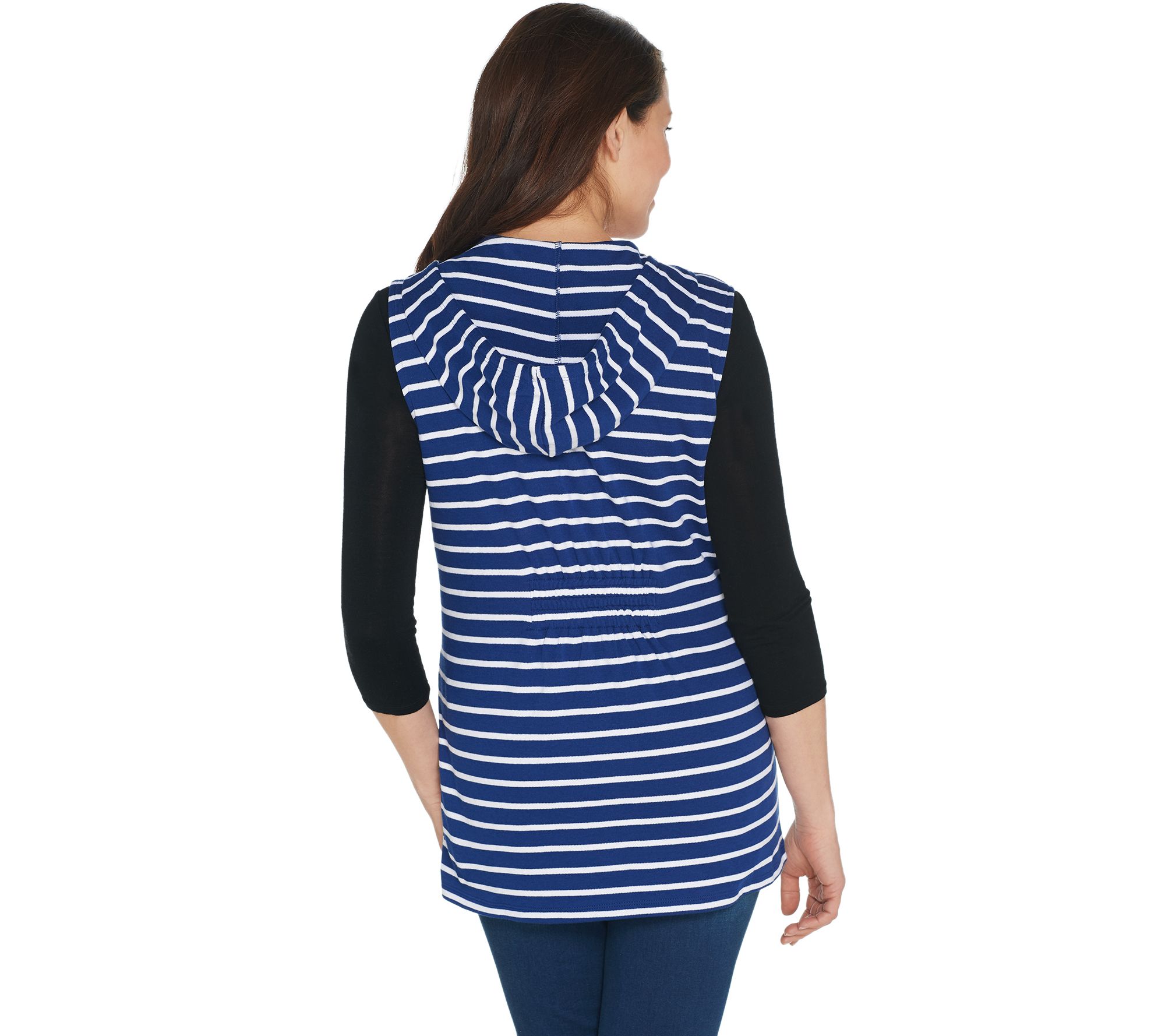 Quacker Factory French Terry Vest with Contrast Zipper Detail - QVC.com