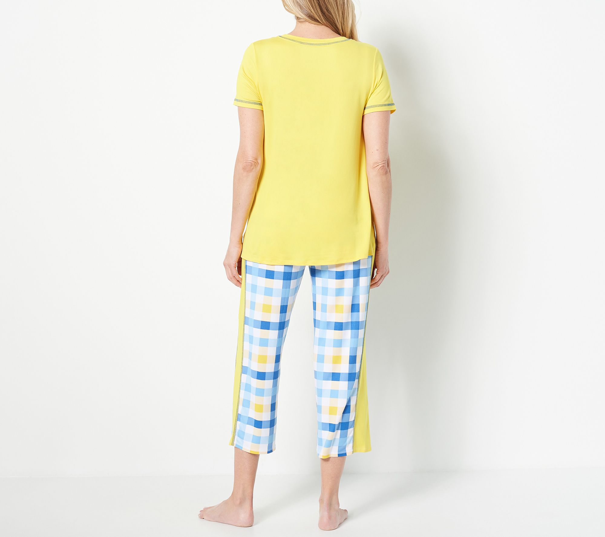 "As Is" Cuddl Duds Cool & Airy Ultra Tee & Cropped Pant PJ Set - QVC.com