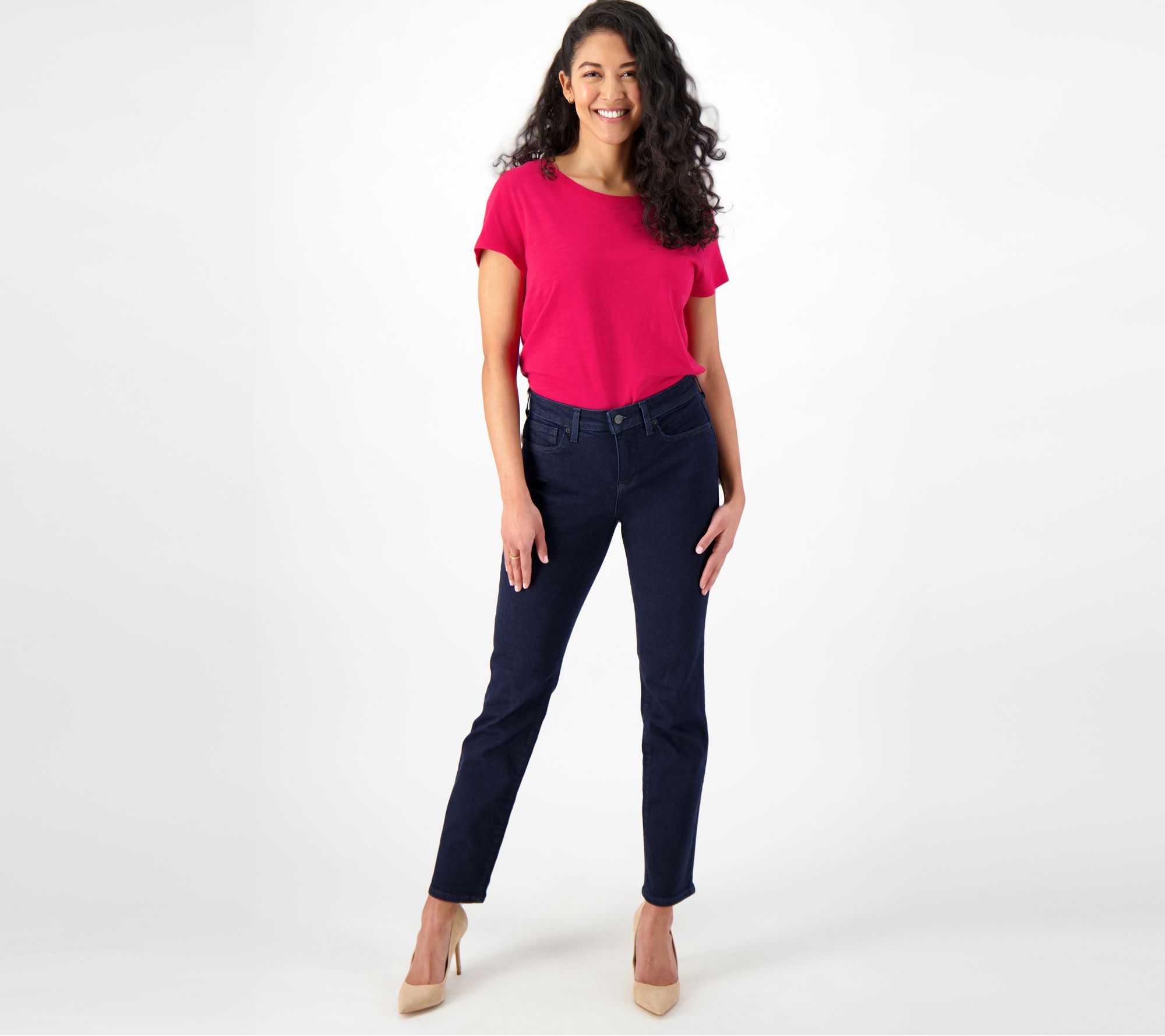 NYDJ Sherri Slim Jean- Rinse - QVC.com