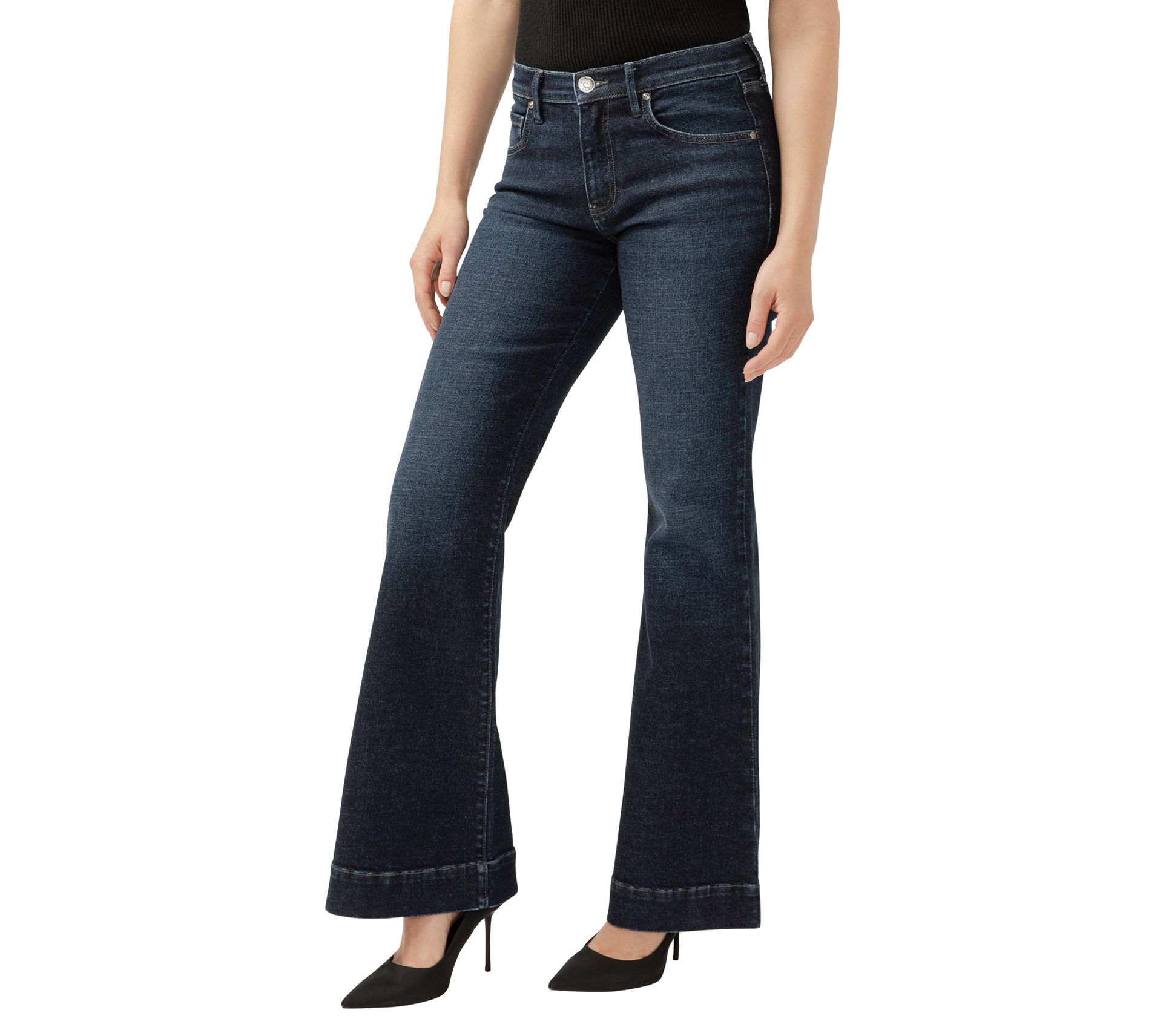 JAG Women's Kait Mid Rise Opera Blue Flare Jeans - QVC.com