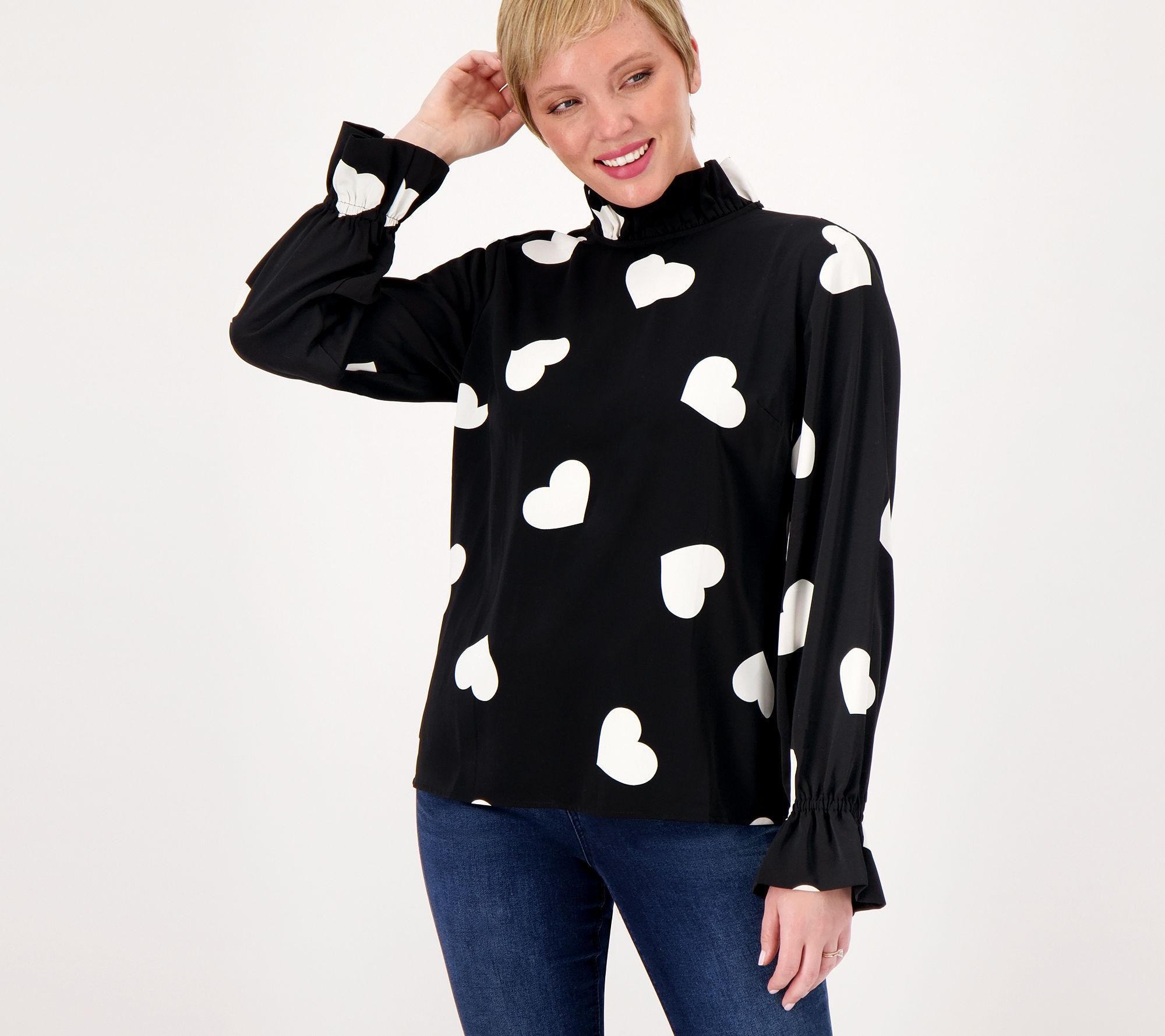 "As Is" Studio Park x Shawn Killinger Long Sleeve Bow Blouse - QVC.com