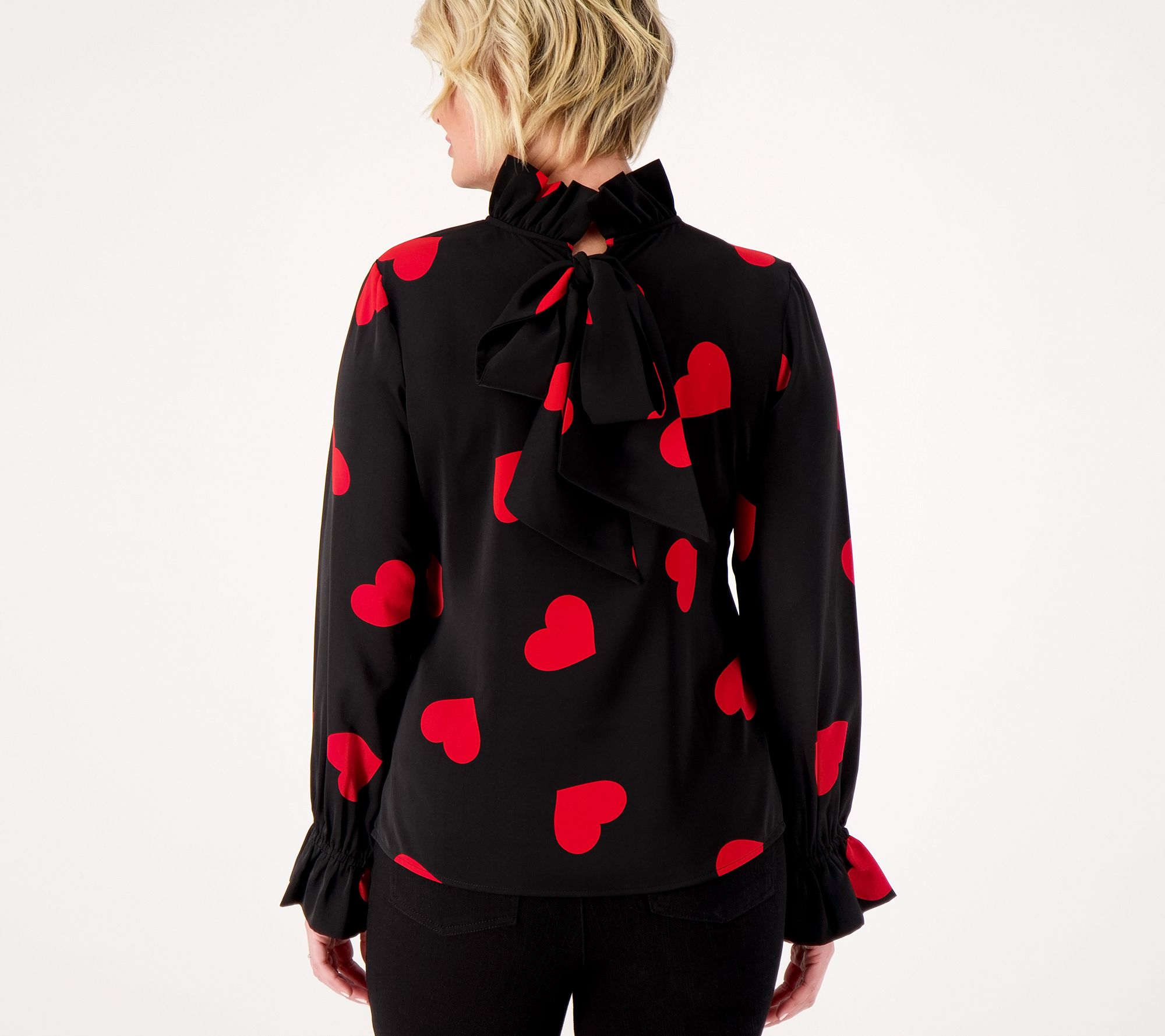 "As Is" Studio Park x Shawn Killinger Long Sleeve Bow Blouse - QVC.com