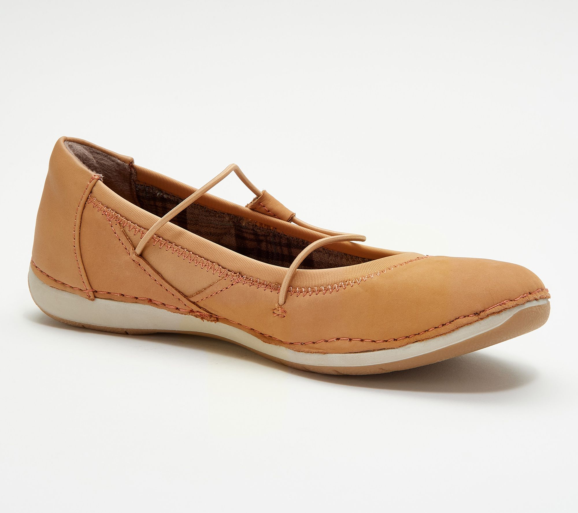 "As Is" Earth Origins Adjustable Leather Flats- Patty - QVC.com