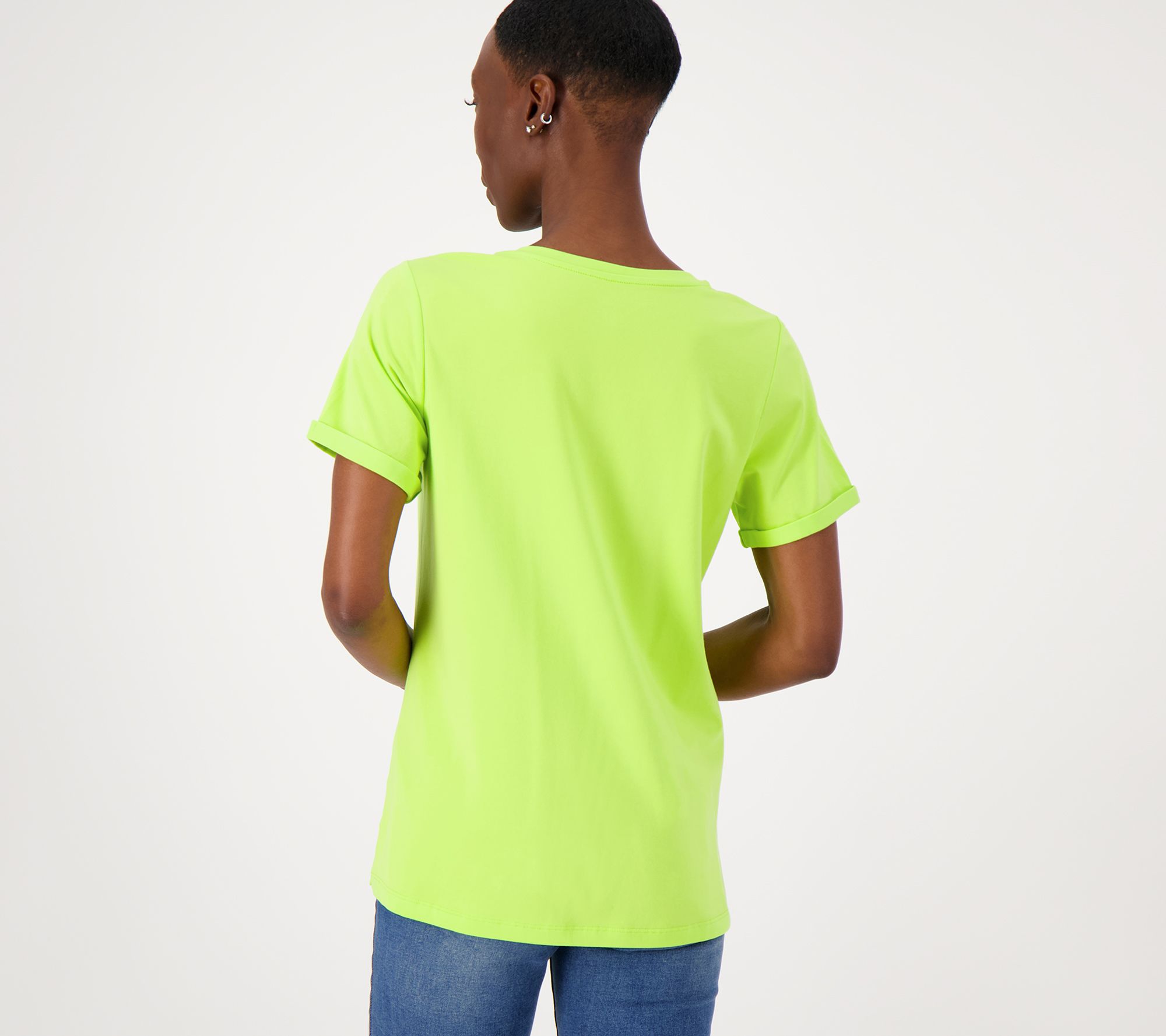 "As Is" Belle by Kim Gravel Primabelle Knit Short Sleeve V-Neck Top ...