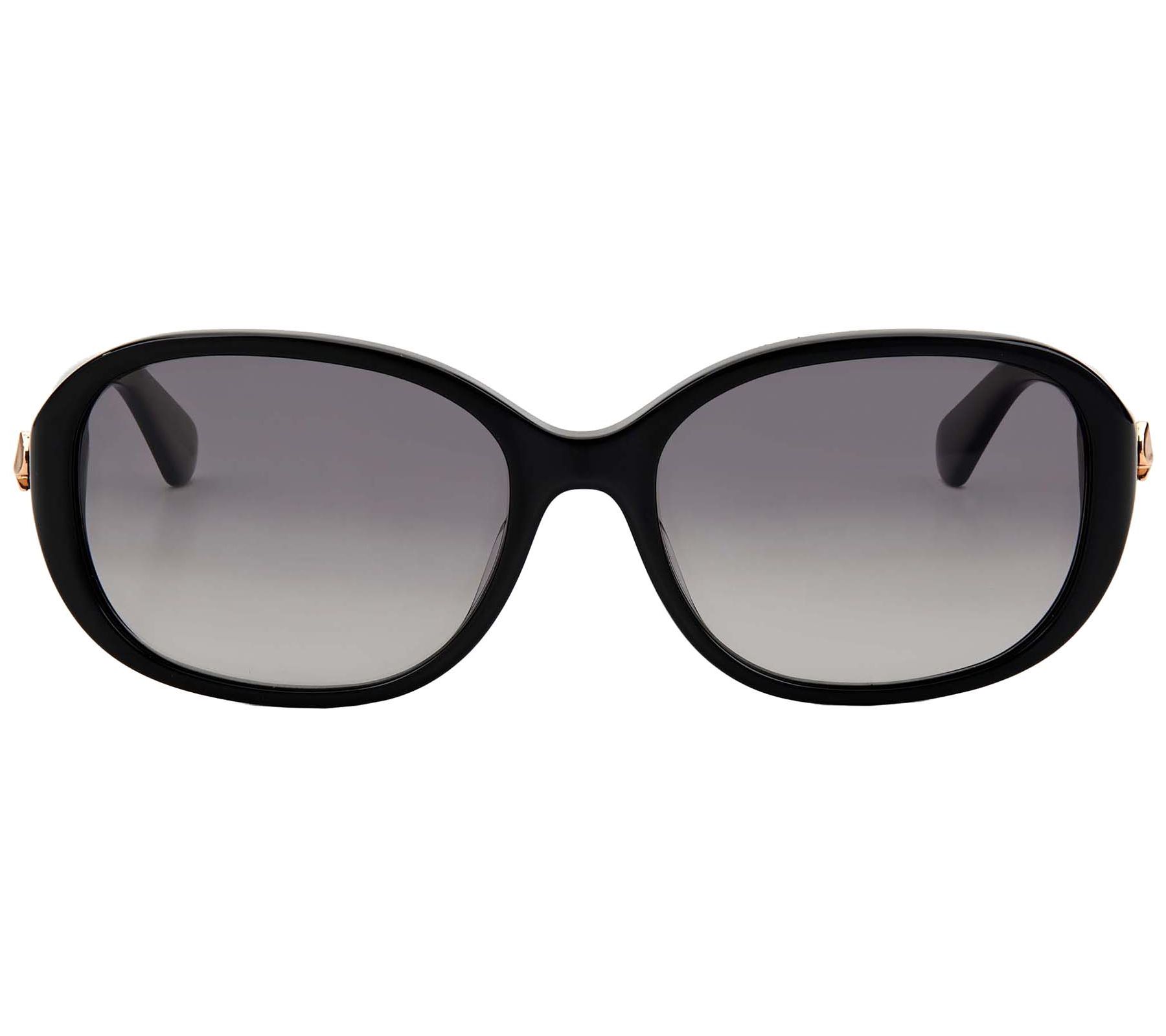 Kate Spade Izabella Polarized Women's Black Oval Sunglasses - QVC.com