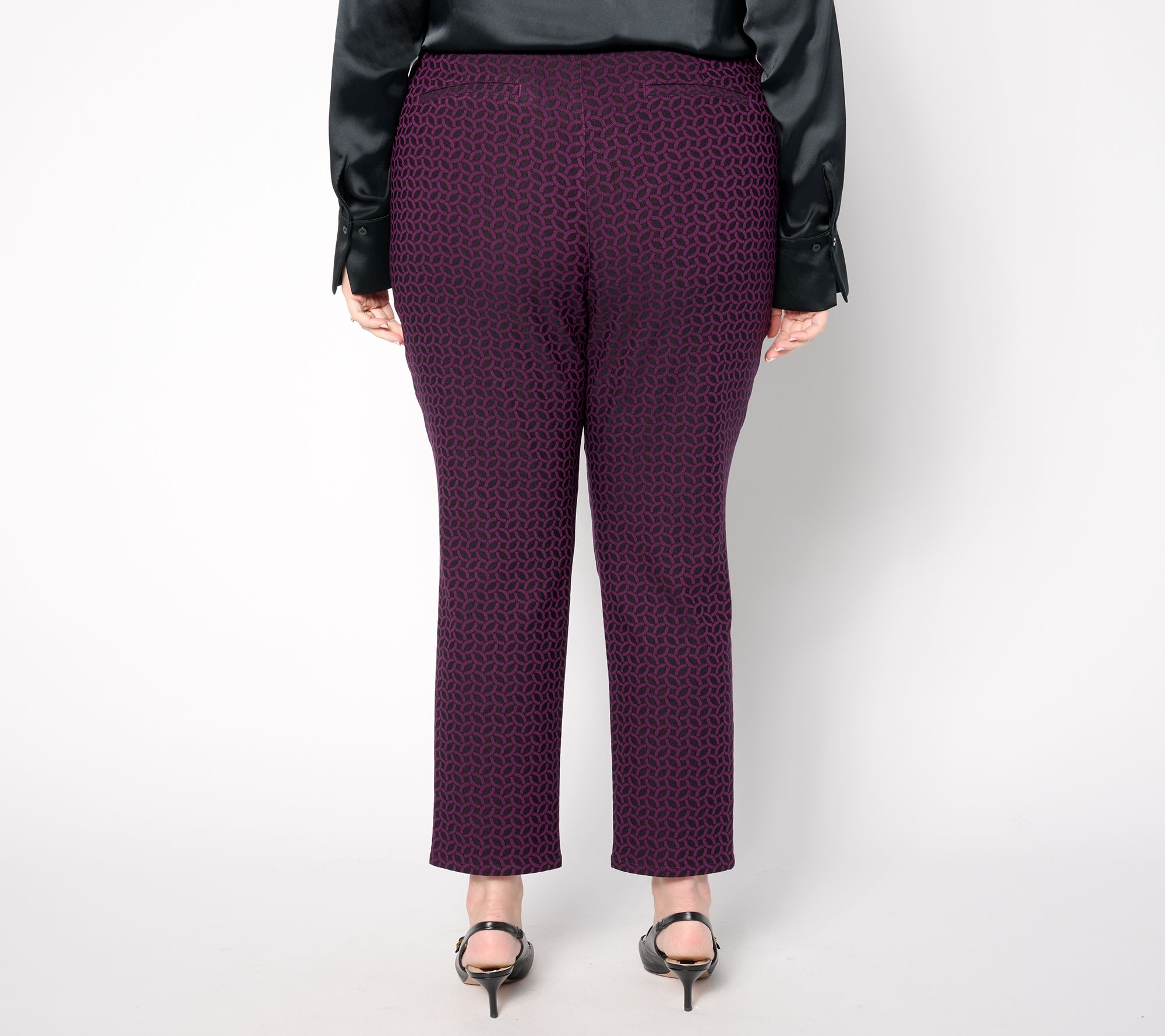 Joan Rivers Jacquard Geo Straight Leg Ankle Pant - QVC.com