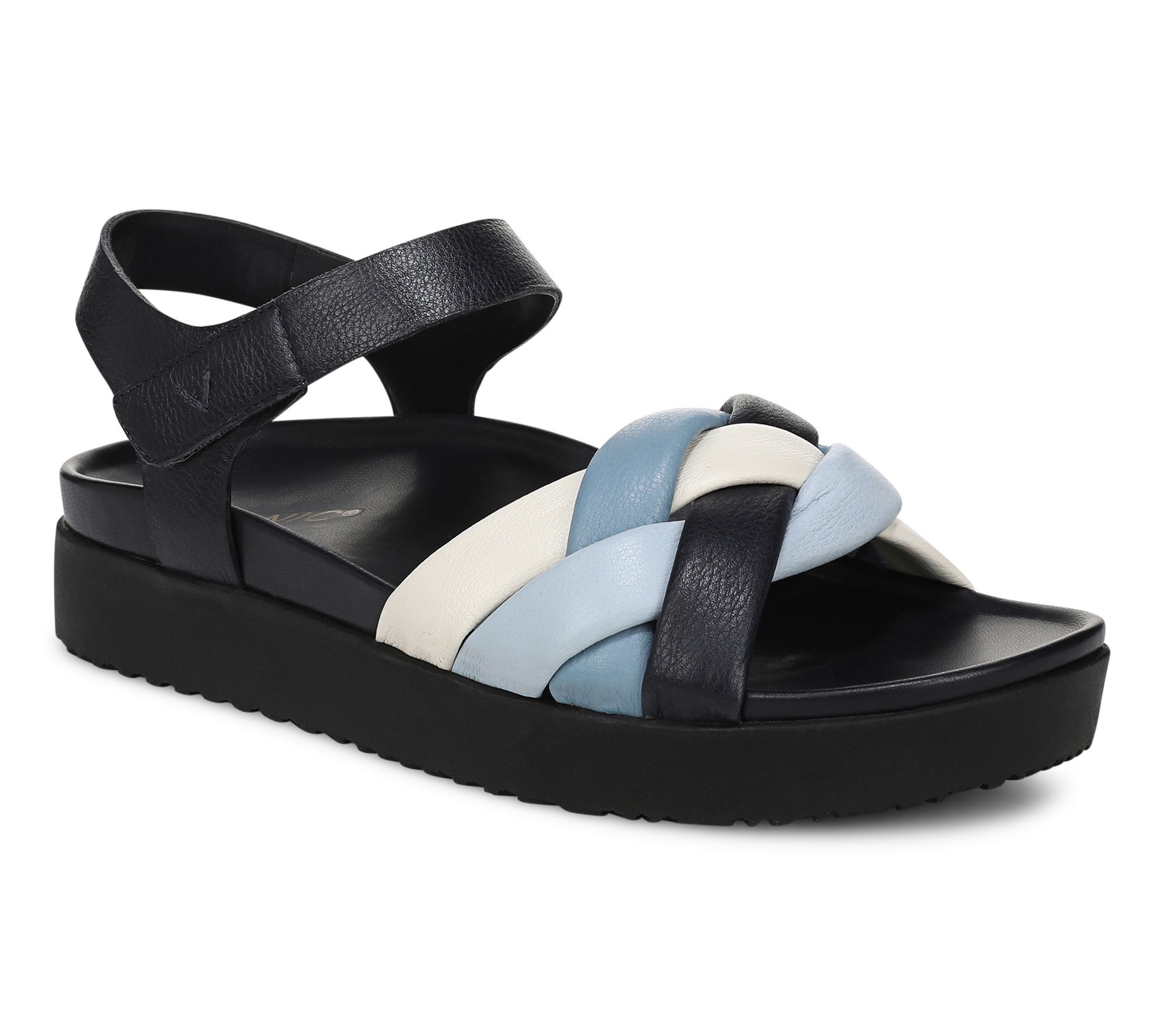 Vionic Leather Braided Platform Sandals - Rosa - QVC.com