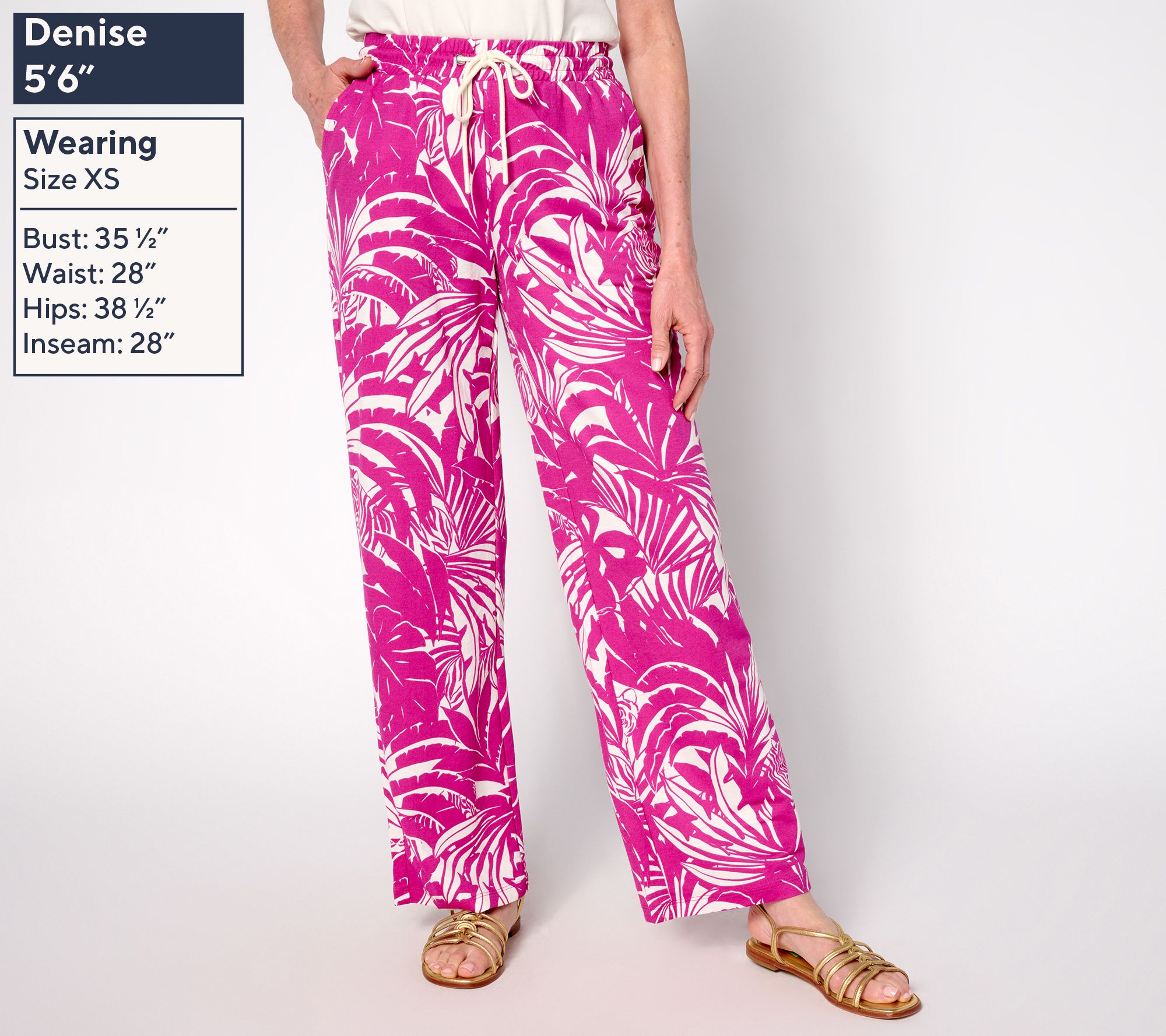 "As Is" Belle by Kim Gravel Regular Cabana Knit FullLength Beach Pant ...