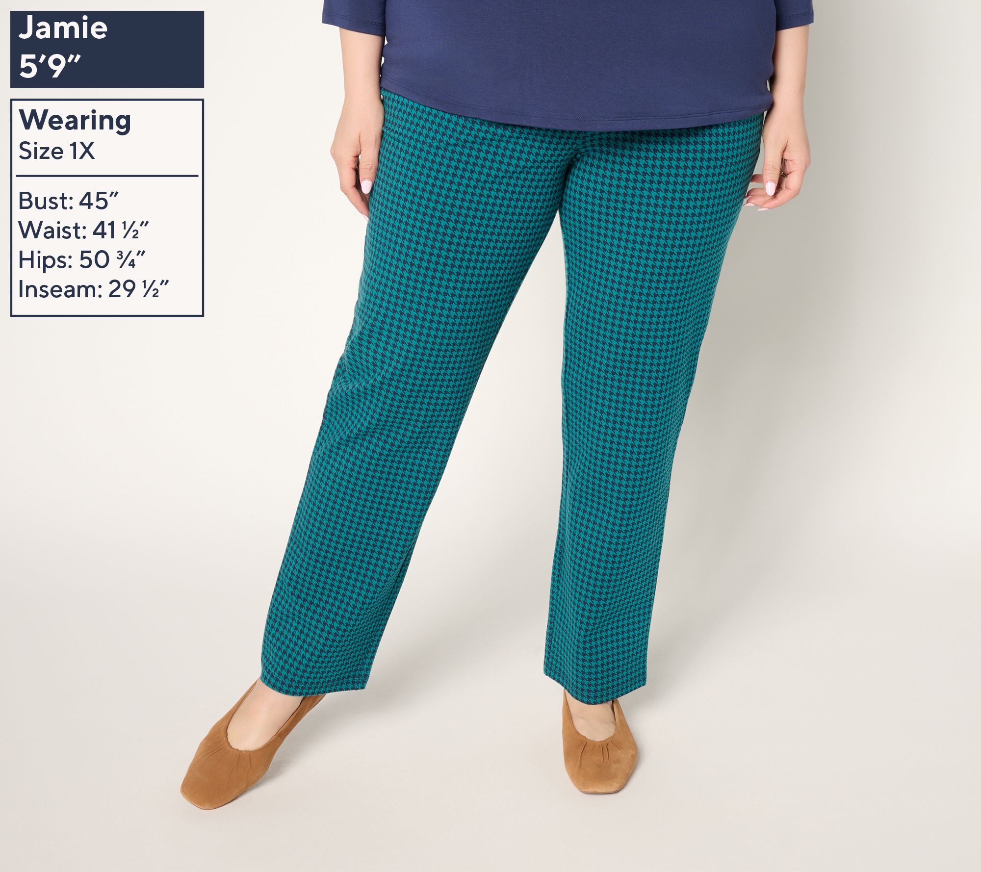 "As Is" Denim & Co. Petite Duo Stretch Straight Leg Pants - QVC.com