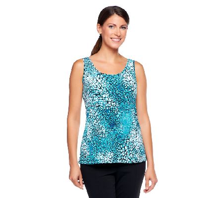 Carol Wior Printed Tank with Inner Control Lining - QVC.com