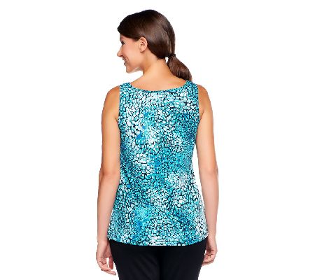 Carol Wior Printed Tank with Inner Control Lining - QVC.com