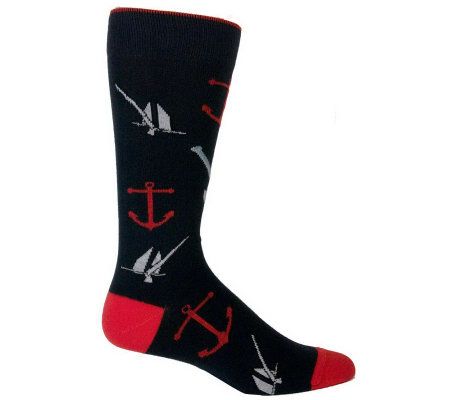 Ozone Design Set of 2 Mens Anchors Socks - QVC.com