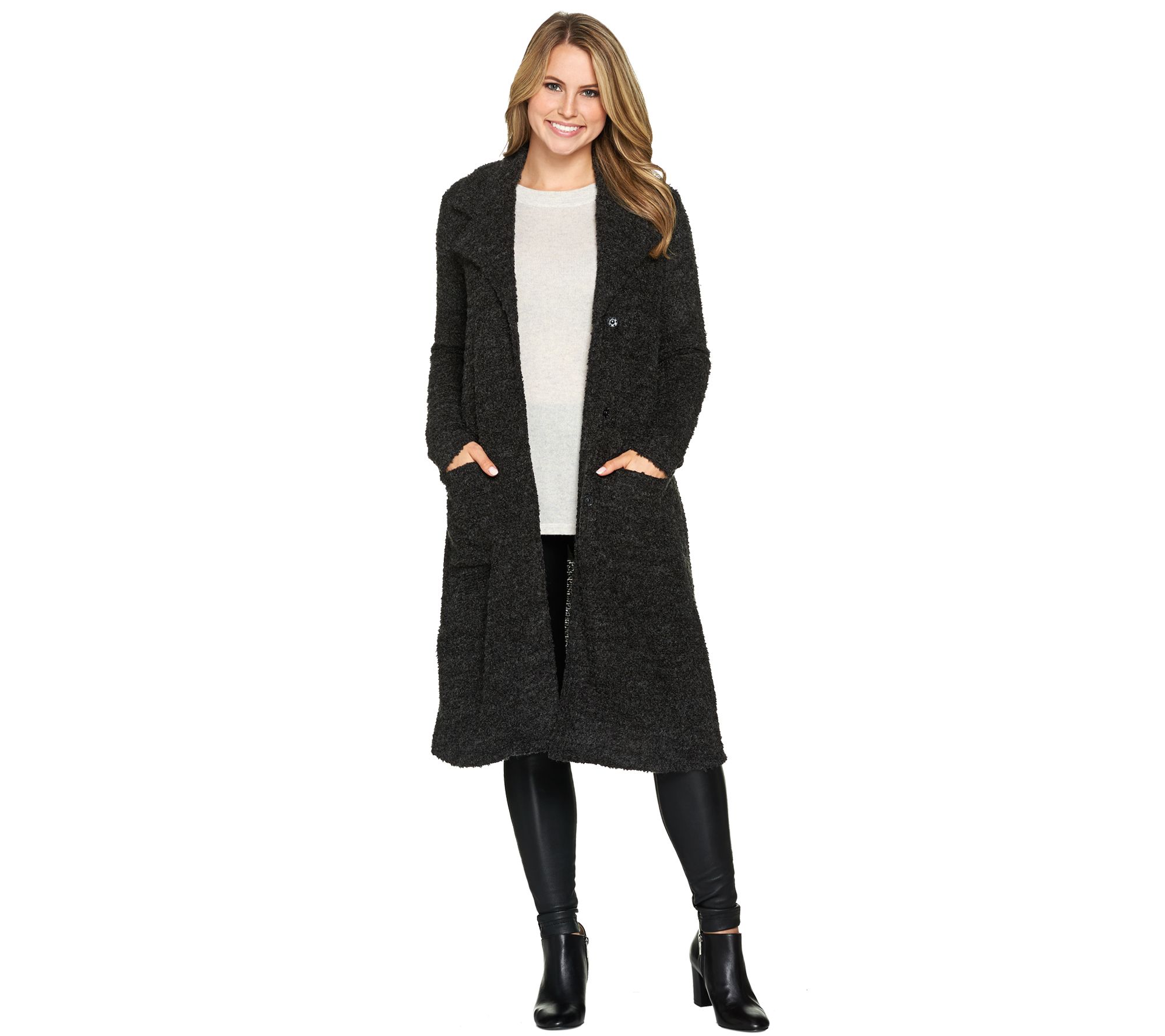 "As Is" Lisa Rinna Collection Duster with Oversize Lapels - QVC.com