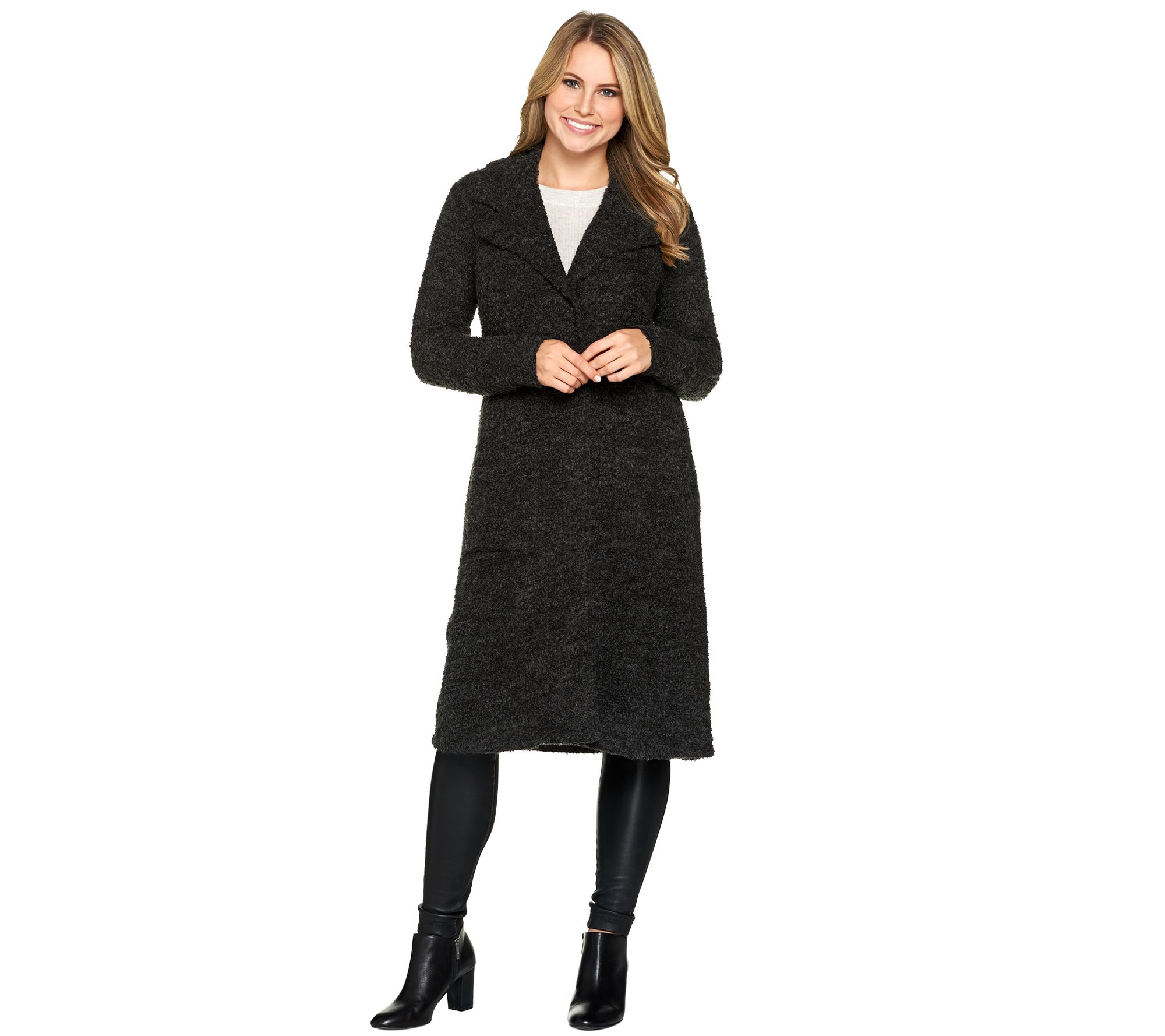 "As Is" Lisa Rinna Collection Duster with Oversize Lapels - QVC.com